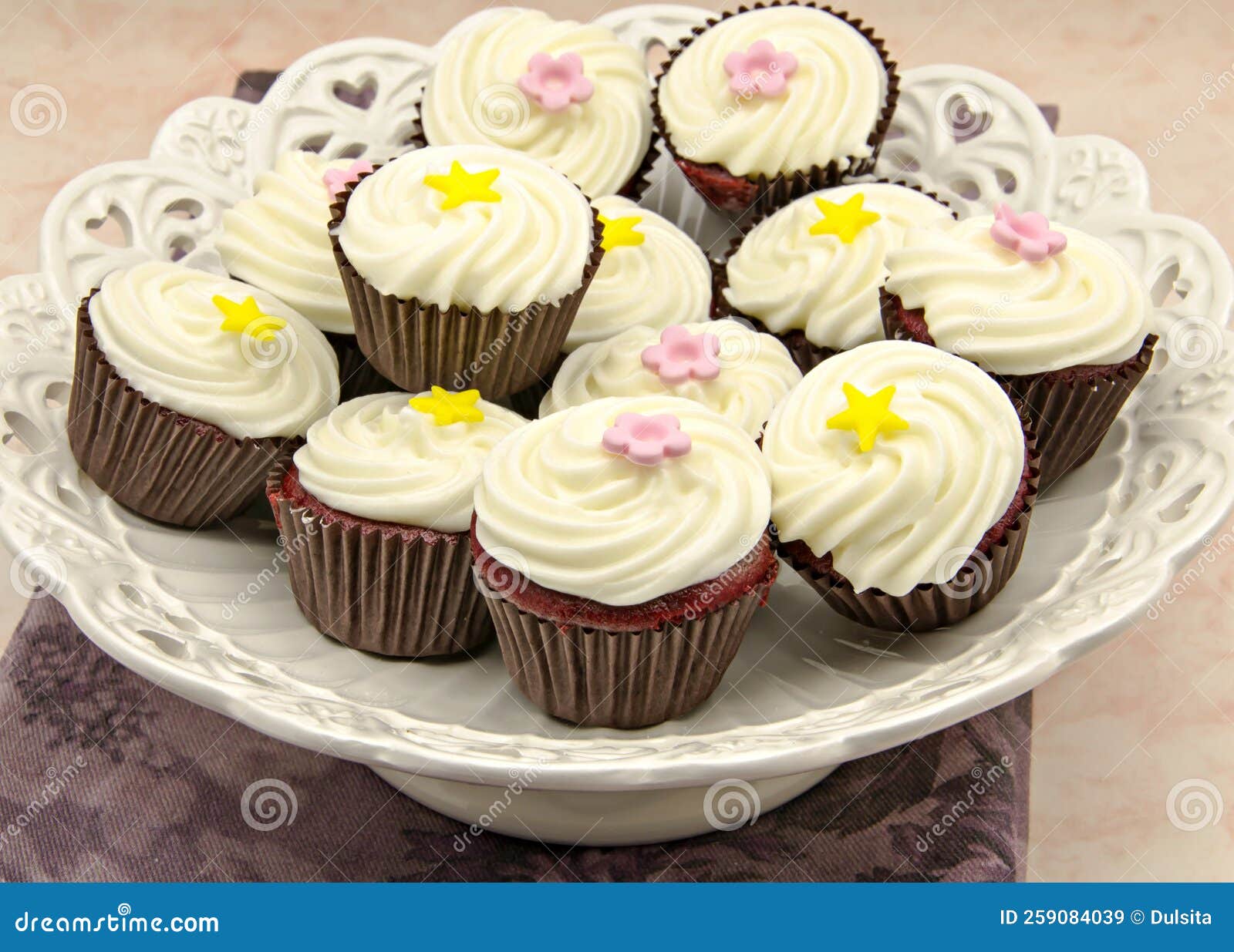 Sweet cupcakes decorated stock image. Image of cake - 259084039