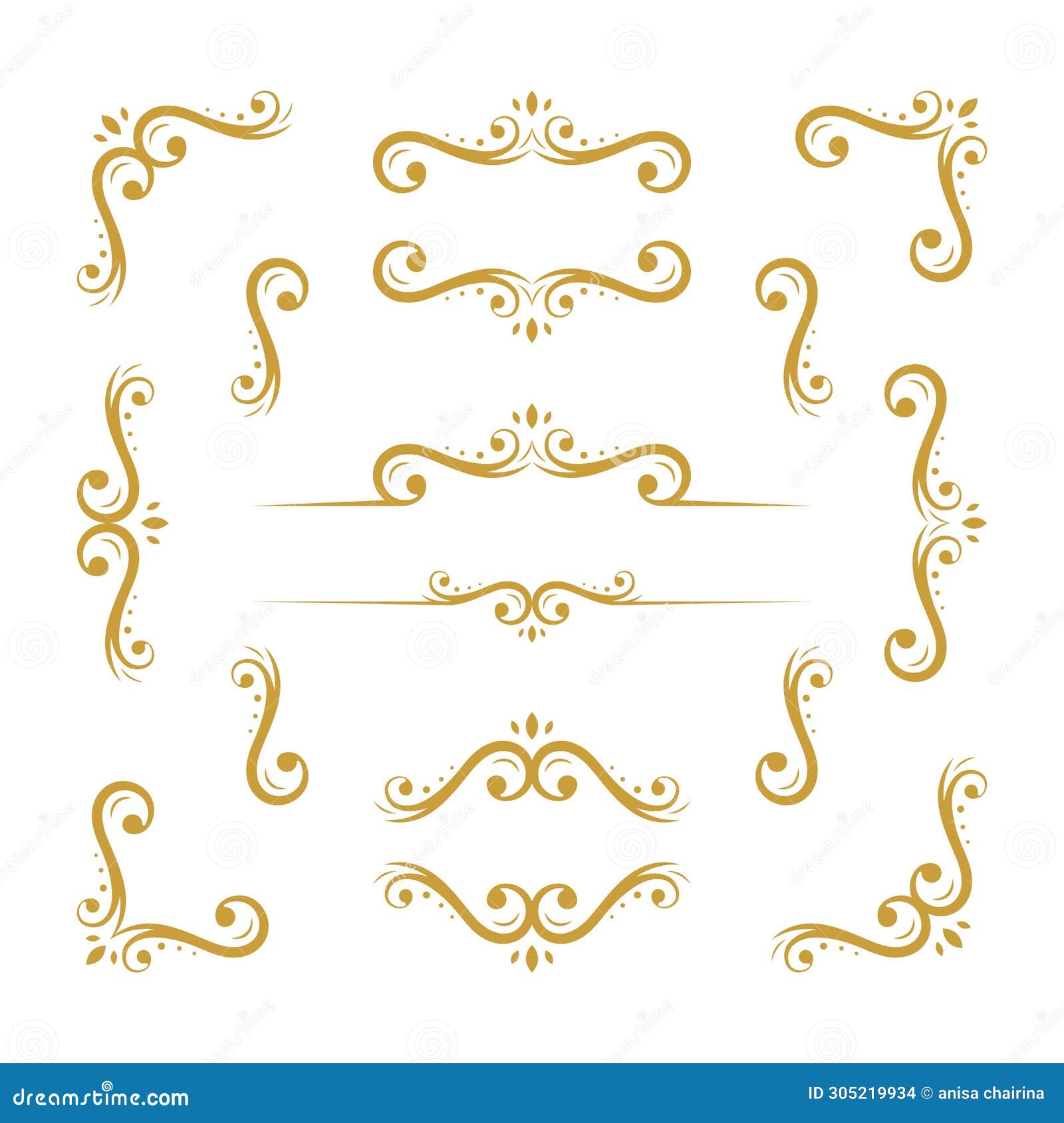 Wedding Curve Complex Ornament Design Collection Set Stock Illustration ...