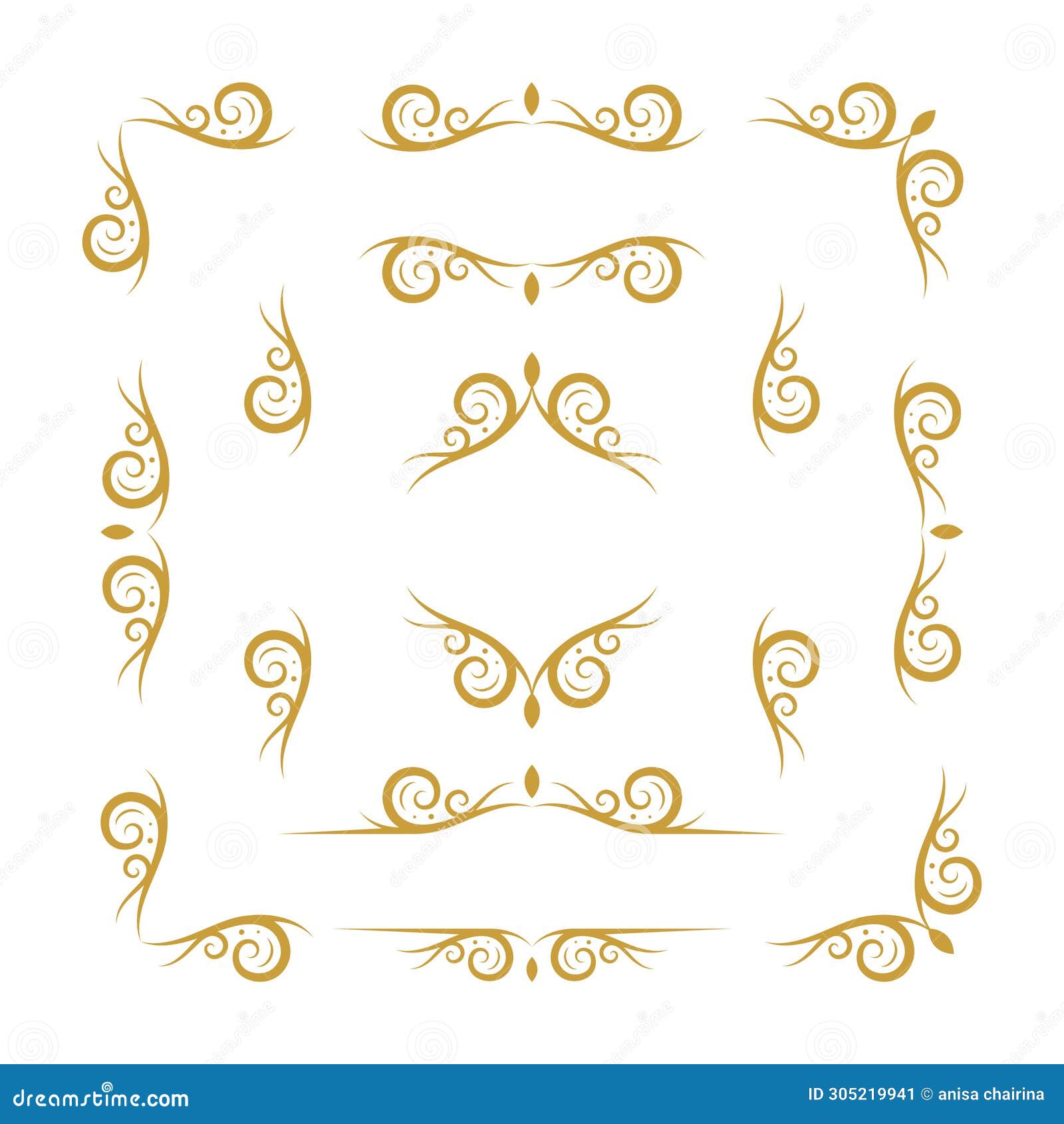 Wedding Curve Complex Ornament Design Collection Set Stock Illustration ...