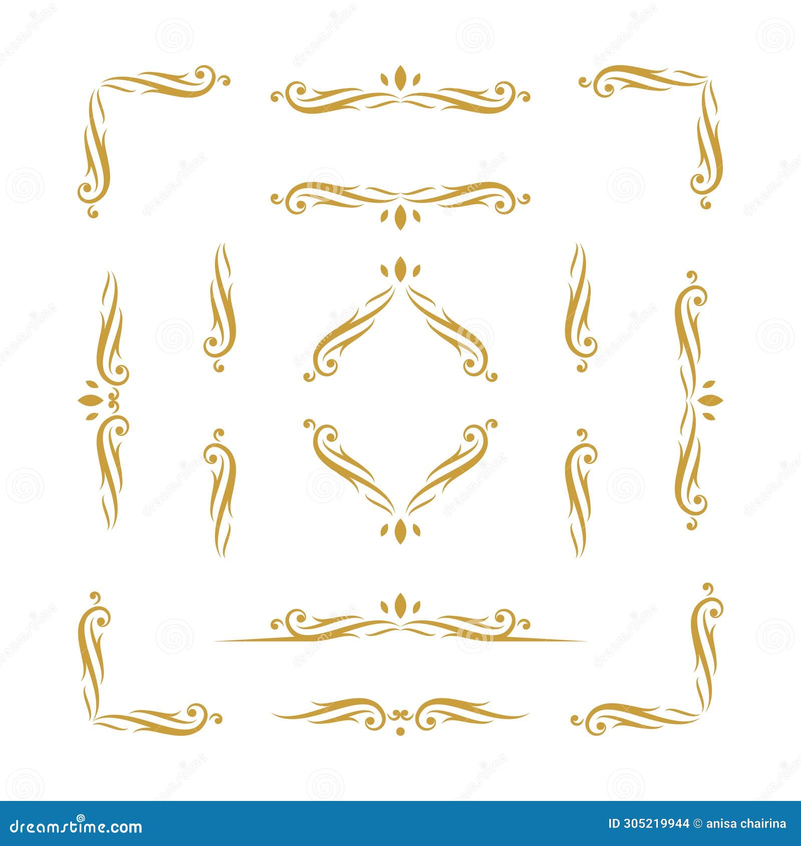 Wedding Curve Complex Ornament Design Collection Set Stock Illustration ...
