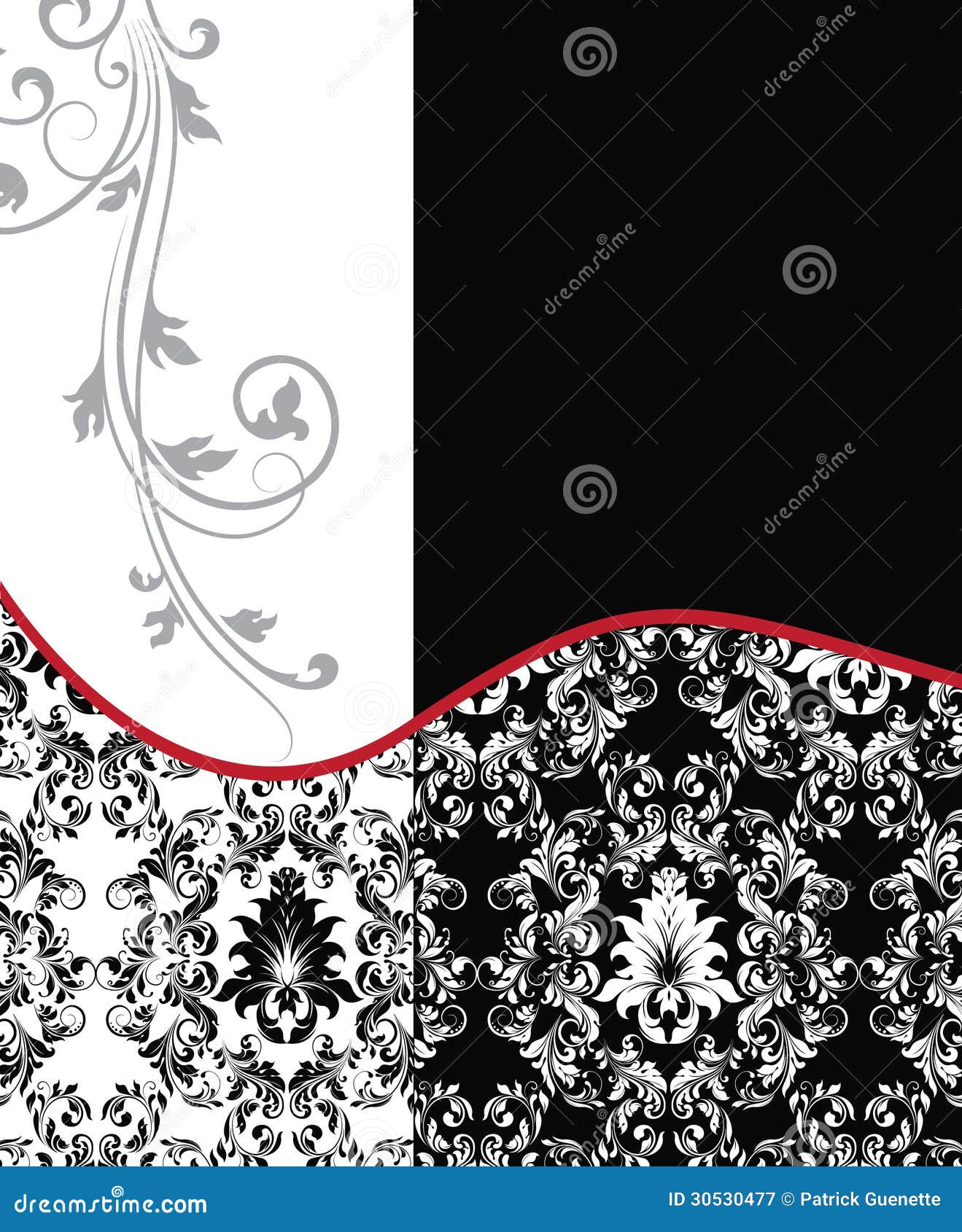 Wedding damask floral card stock vector. Illustration of letter - 30530477