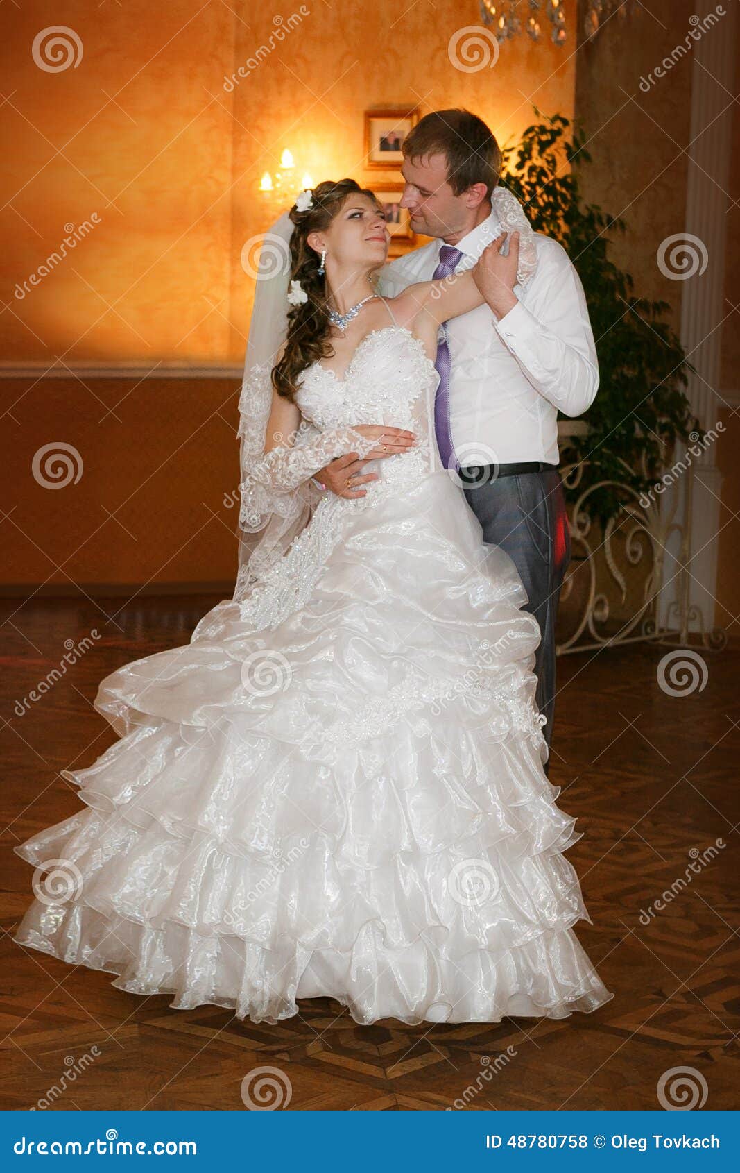 Wedding Dance of Bride and Groom. Stock Photo - Image of bridal ...
