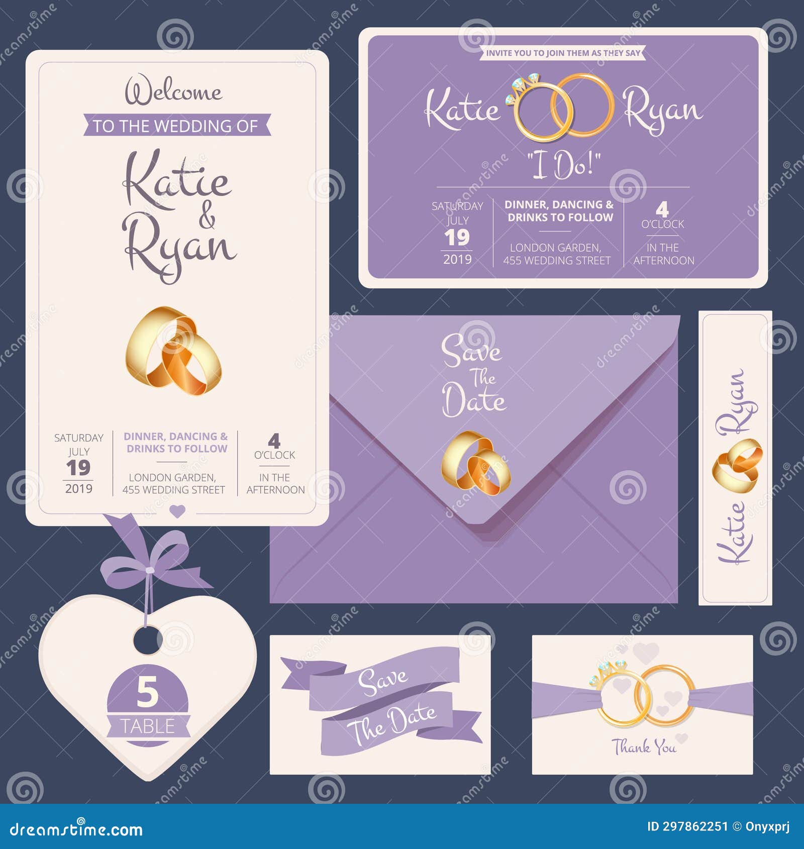 Wedding Date. Cards Invitation for Wedding Stock Vector - Illustration ...