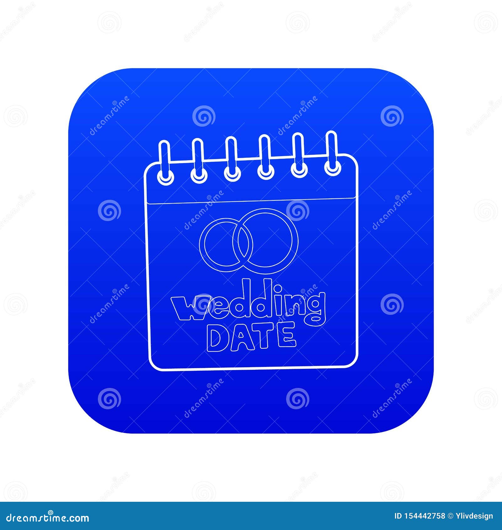 Wedding Date Icon Blue Vector Stock Vector - Illustration of beauty ...