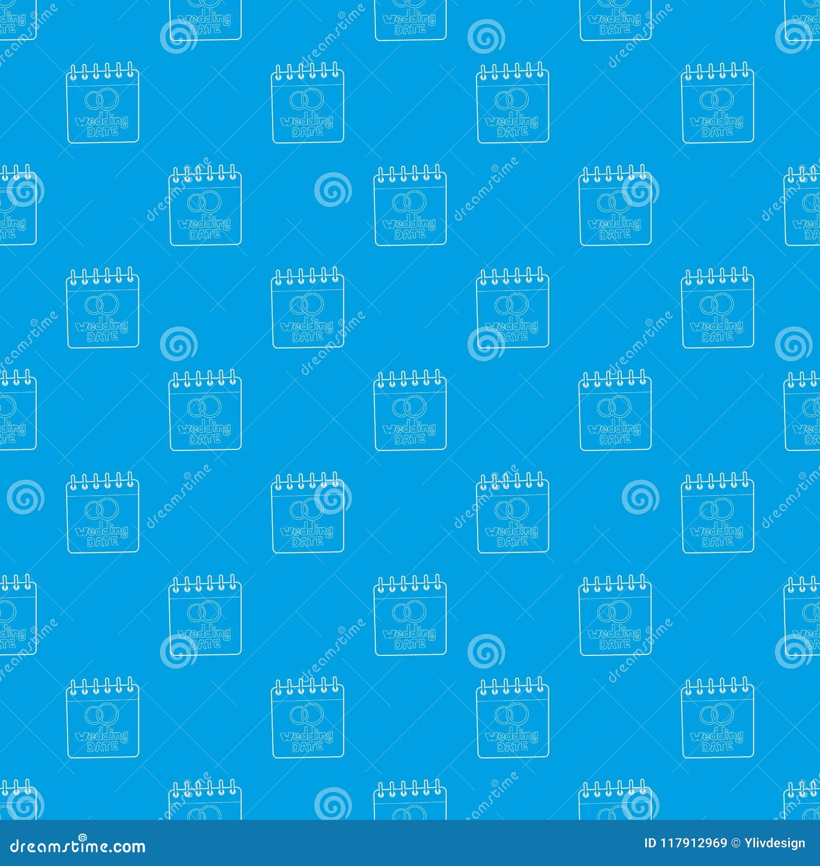 Wedding Date Pattern Vector Seamless Blue Stock Vector - Illustration ...