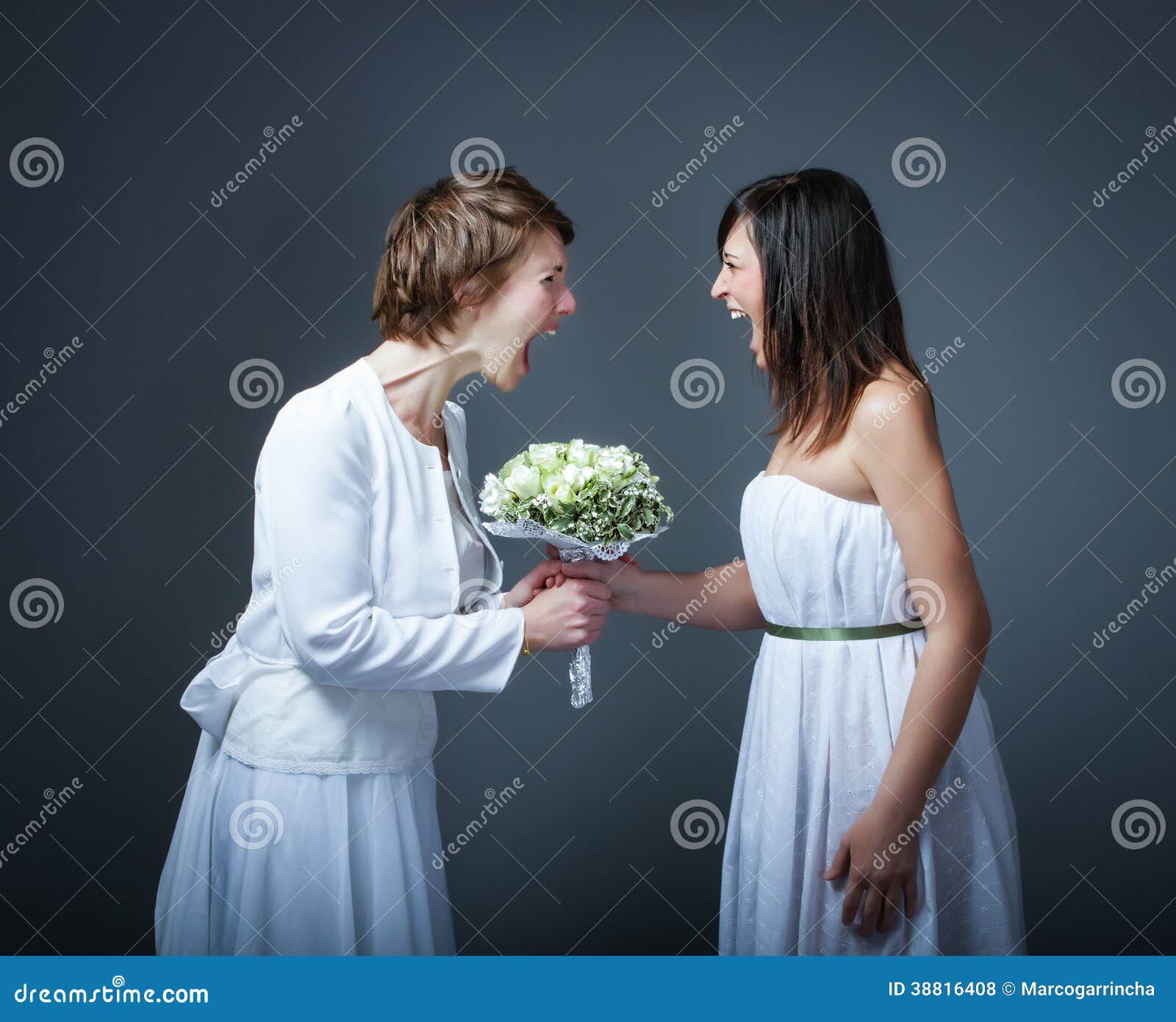 Wedding Day Desperation and Screaming Stock Photo - Image of competitor ...