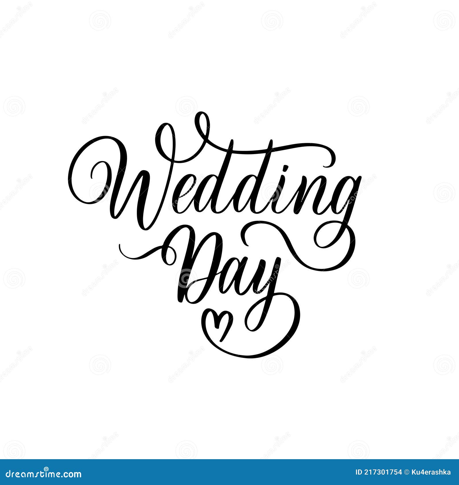 Wedding Day. Text Calligraphy Vector Lettering for Wedding or Love Card ...
