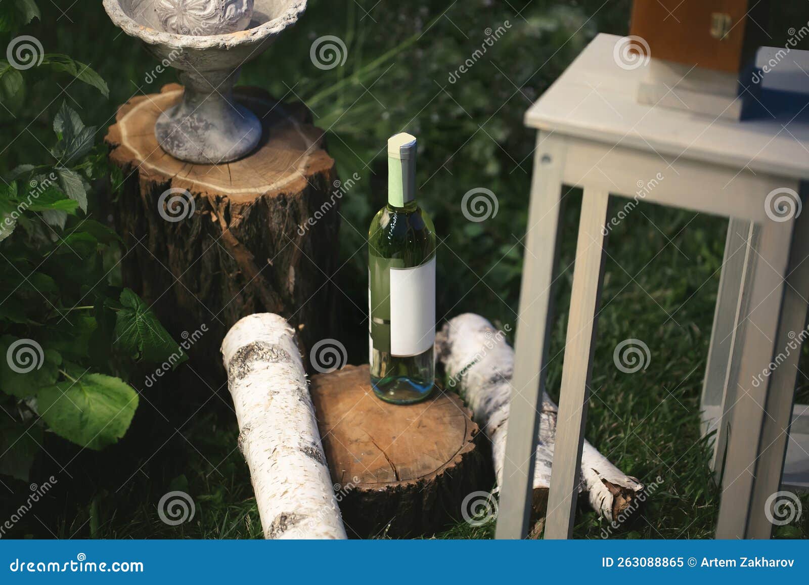 Wedding Decor: Flowers, Candles and Birch Logs. Stock Image - Image of ...