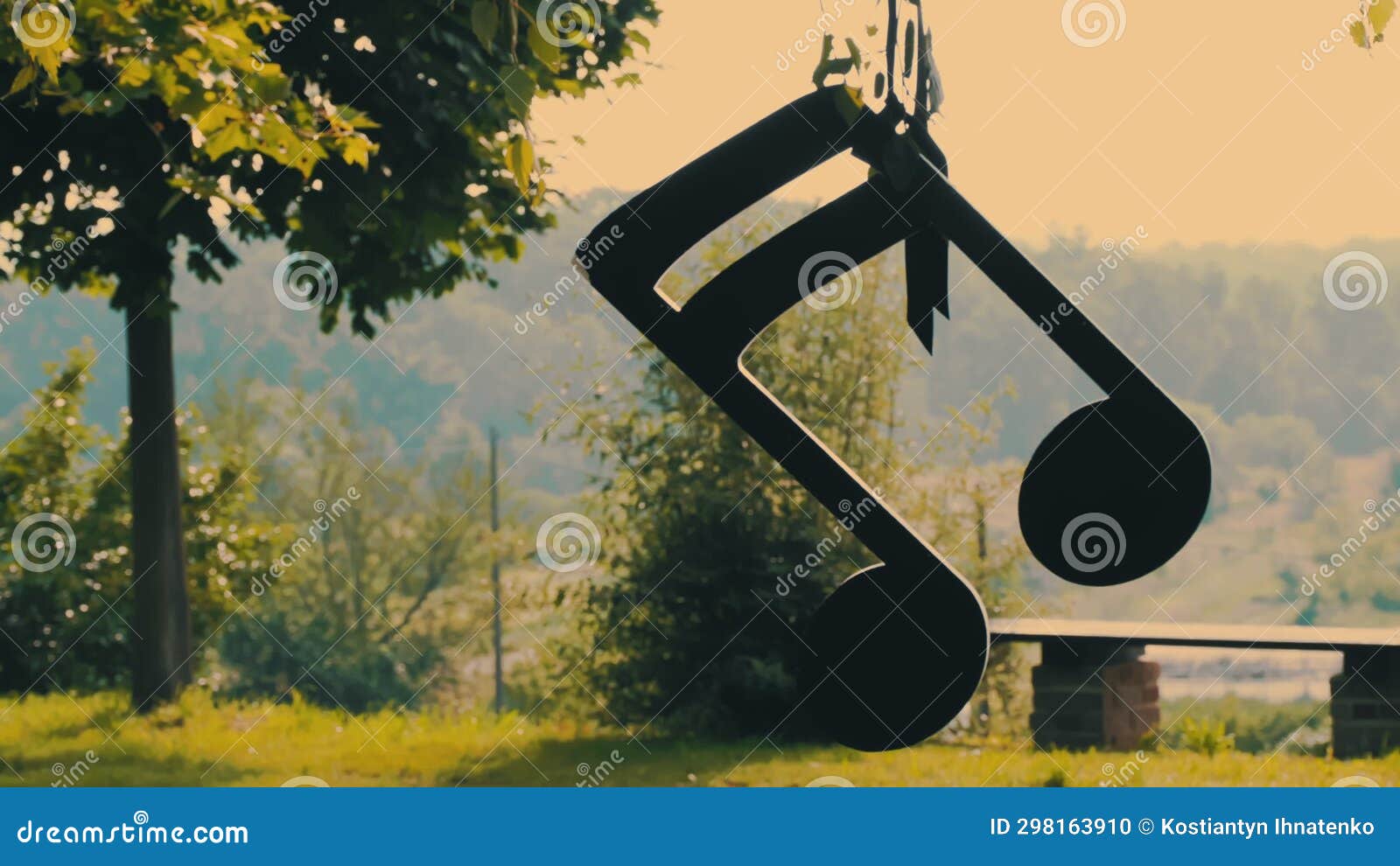 Wedding Decor. Musical Decorative Note Hanging from a Tree Stock ...