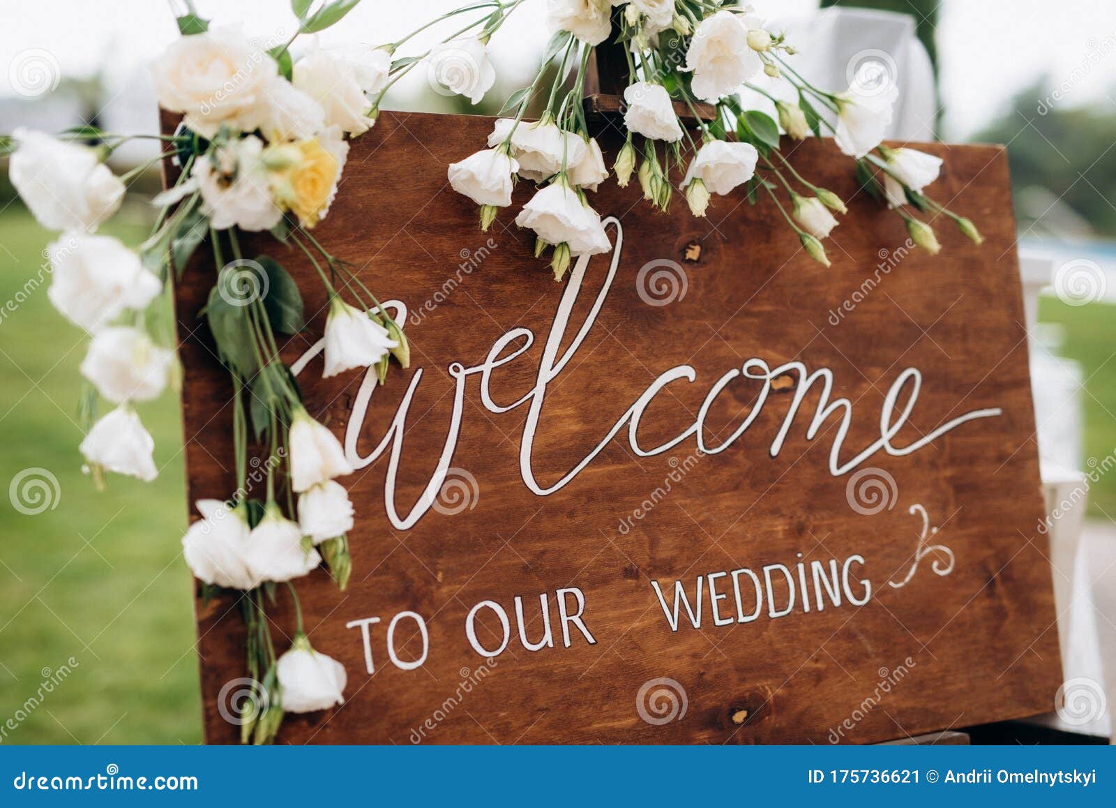 Wedding Banquet Area Welcome Sign Stock Image - Image of decorations ...
