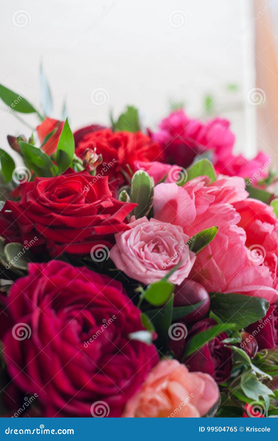 Wedding Decor. Red Flowers in the Restaurant, Table Setting Stock Image ...
