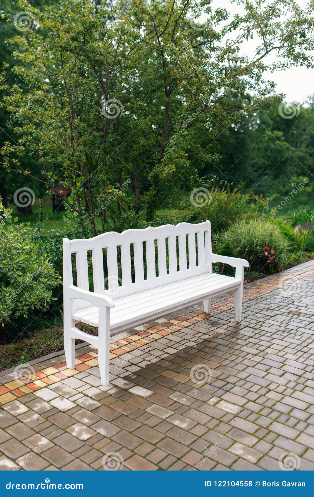 Bench With A Designated Smoking Area Sign Above Stock Image ...