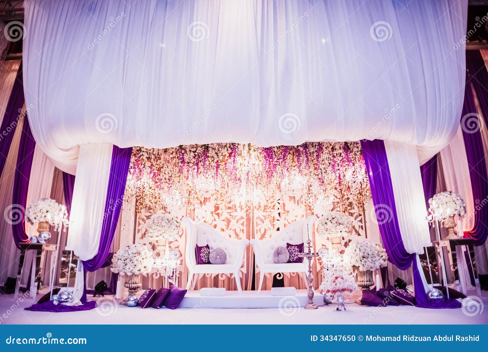 Wedding Decoration stock photo. Image of flowers, seating - 34347650