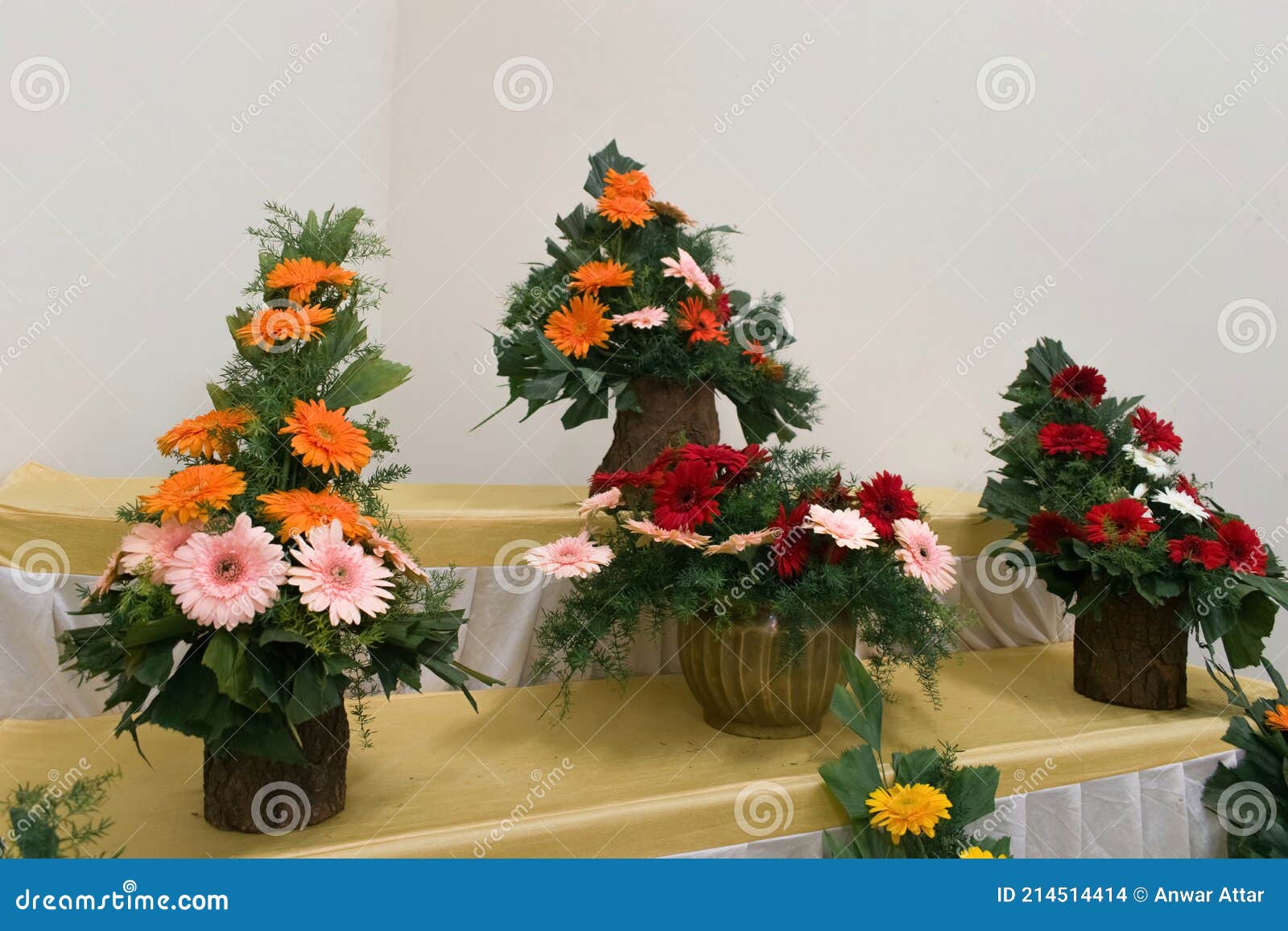 Wedding Decoration Set of Beautiful Flowers with Vase Stock Photo ...