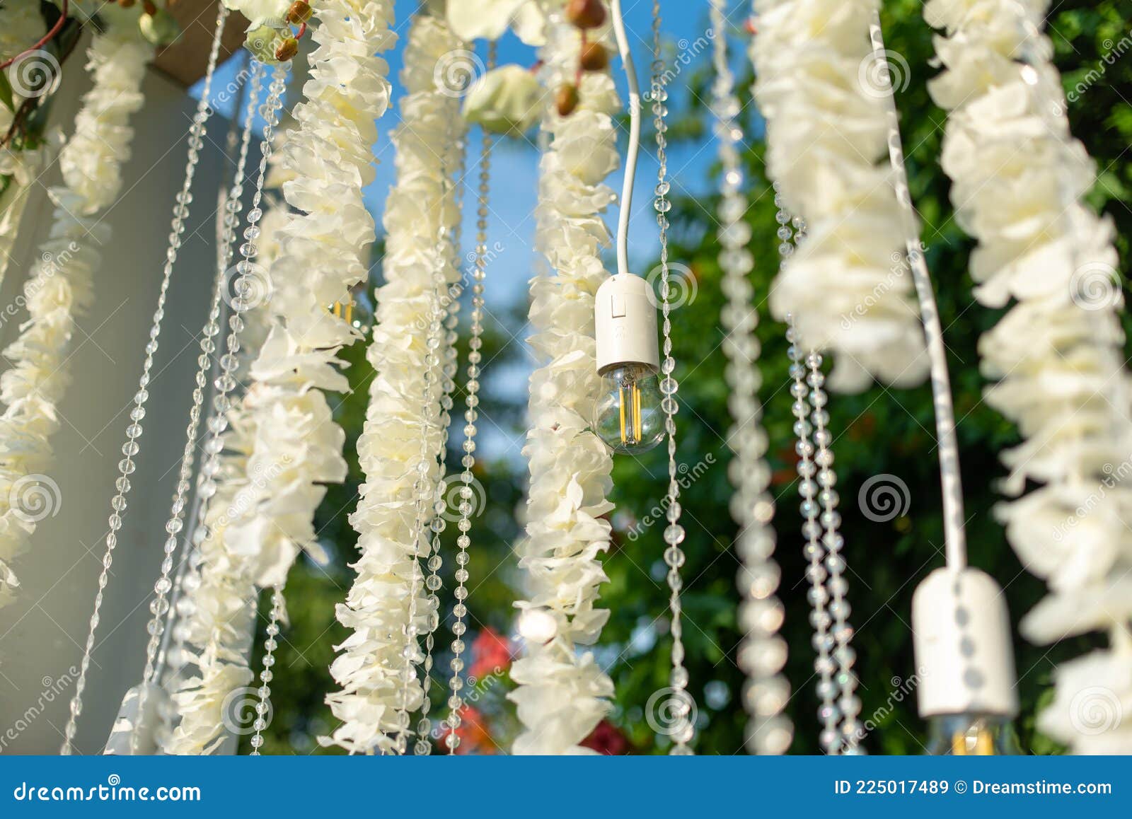 Wedding Decorations Decorated with Light Bulbs Stock Image - Image of ...