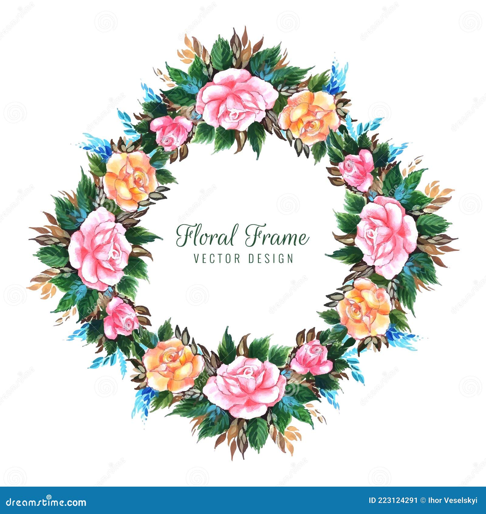 Wedding Decorative Flower Card Design Stock Vector - Illustration of ...