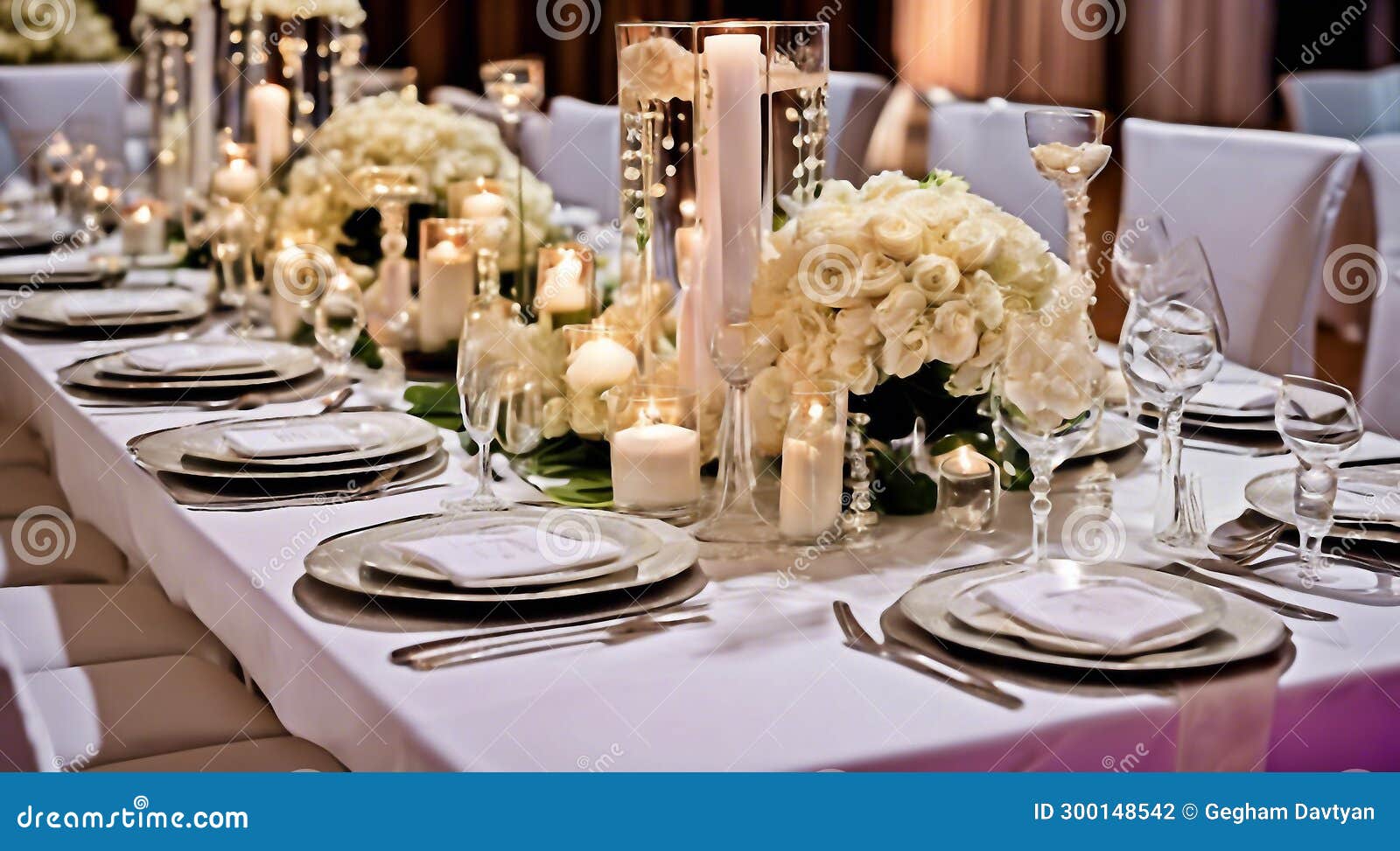 Wedding Designed Table Setting, Wedding Scene, Wedding Table, Bright ...
