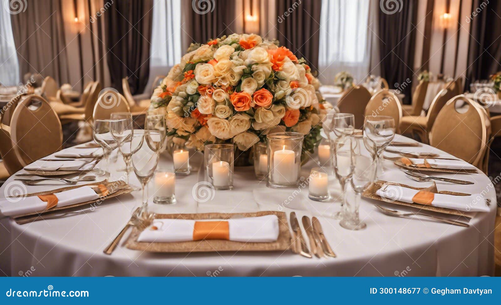 Wedding Designed Table Setting, Wedding Scene, Wedding Table, Bright ...