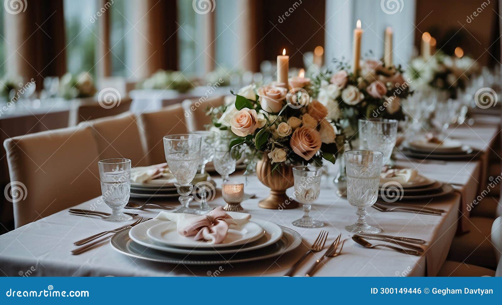 Wedding Designed Table Setting, Wedding Scene, Wedding Table, Bright ...