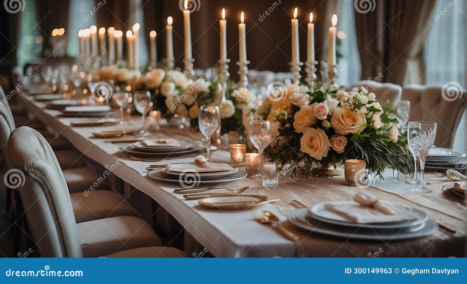 Wedding Designed Table Setting, Wedding Scene, Wedding Table, Bright ...