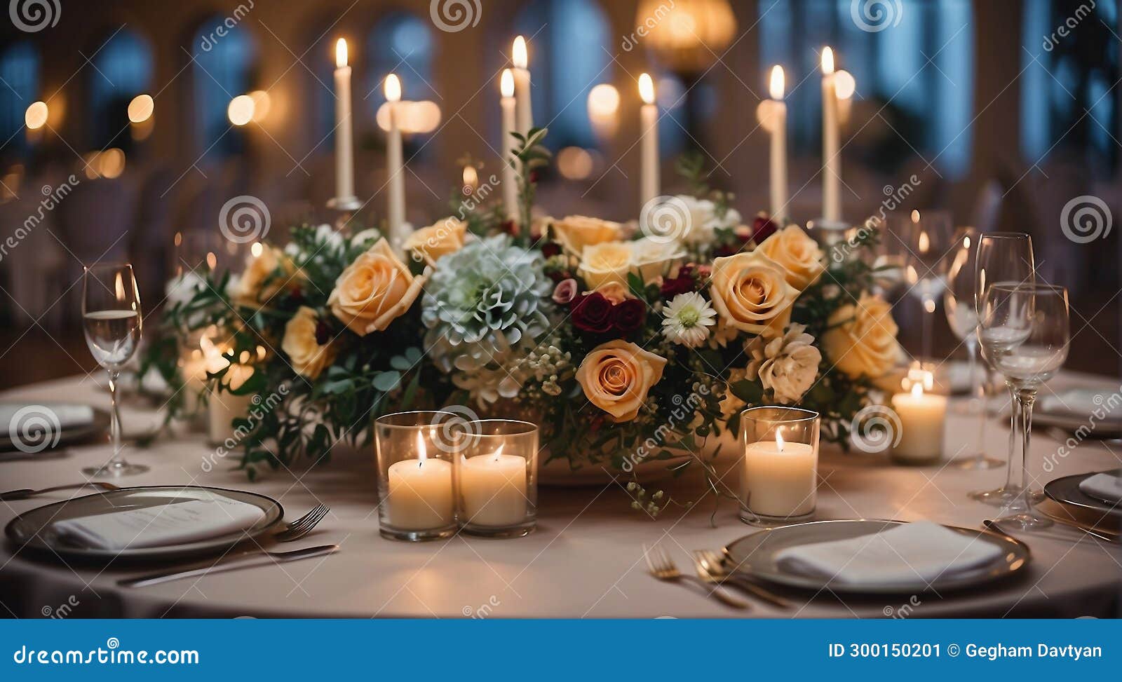 Wedding Designed Table Setting, Wedding Scene, Wedding Table, Bright ...