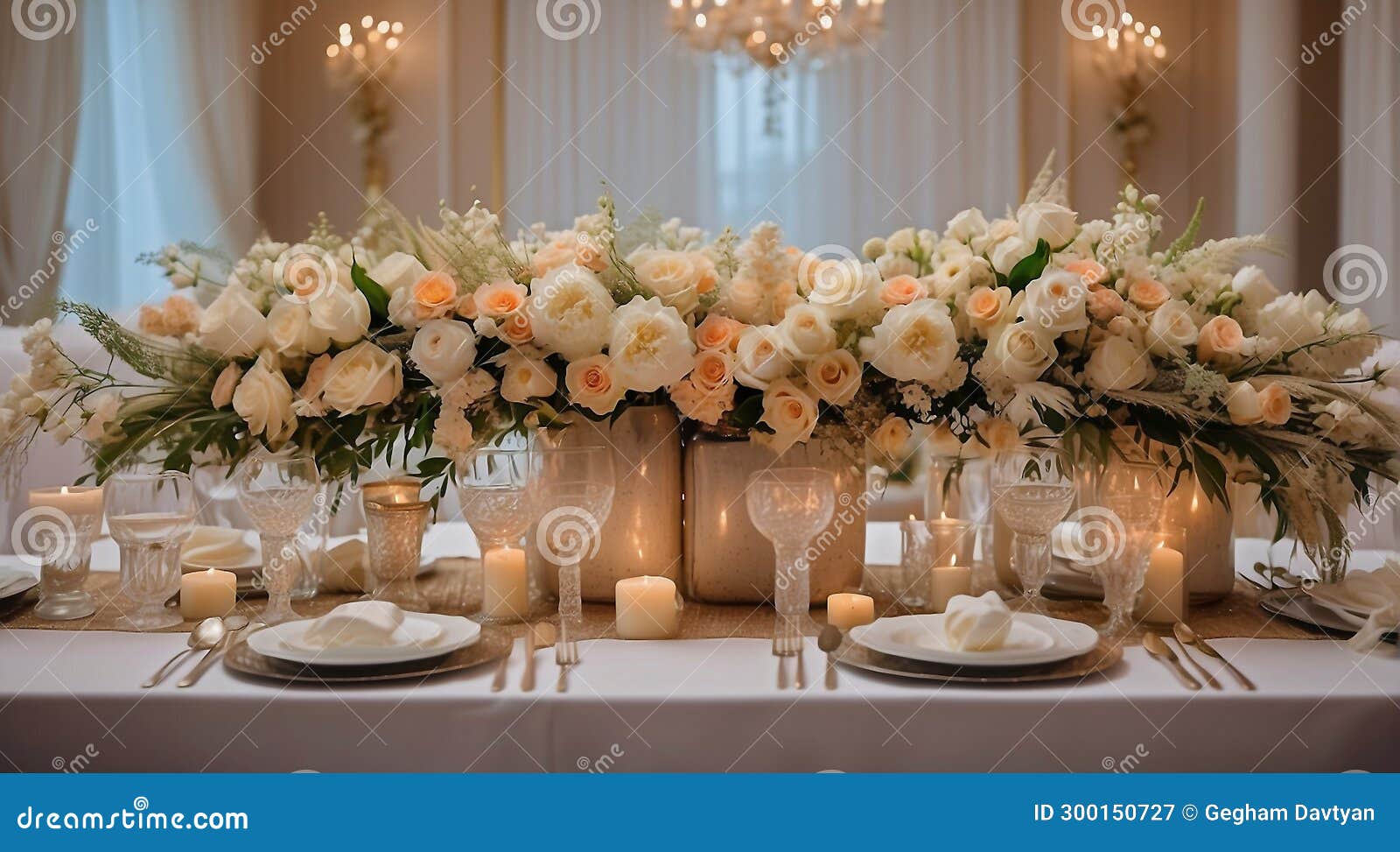 Wedding Designed Table Setting, Wedding Scene, Wedding Table, Bright ...
