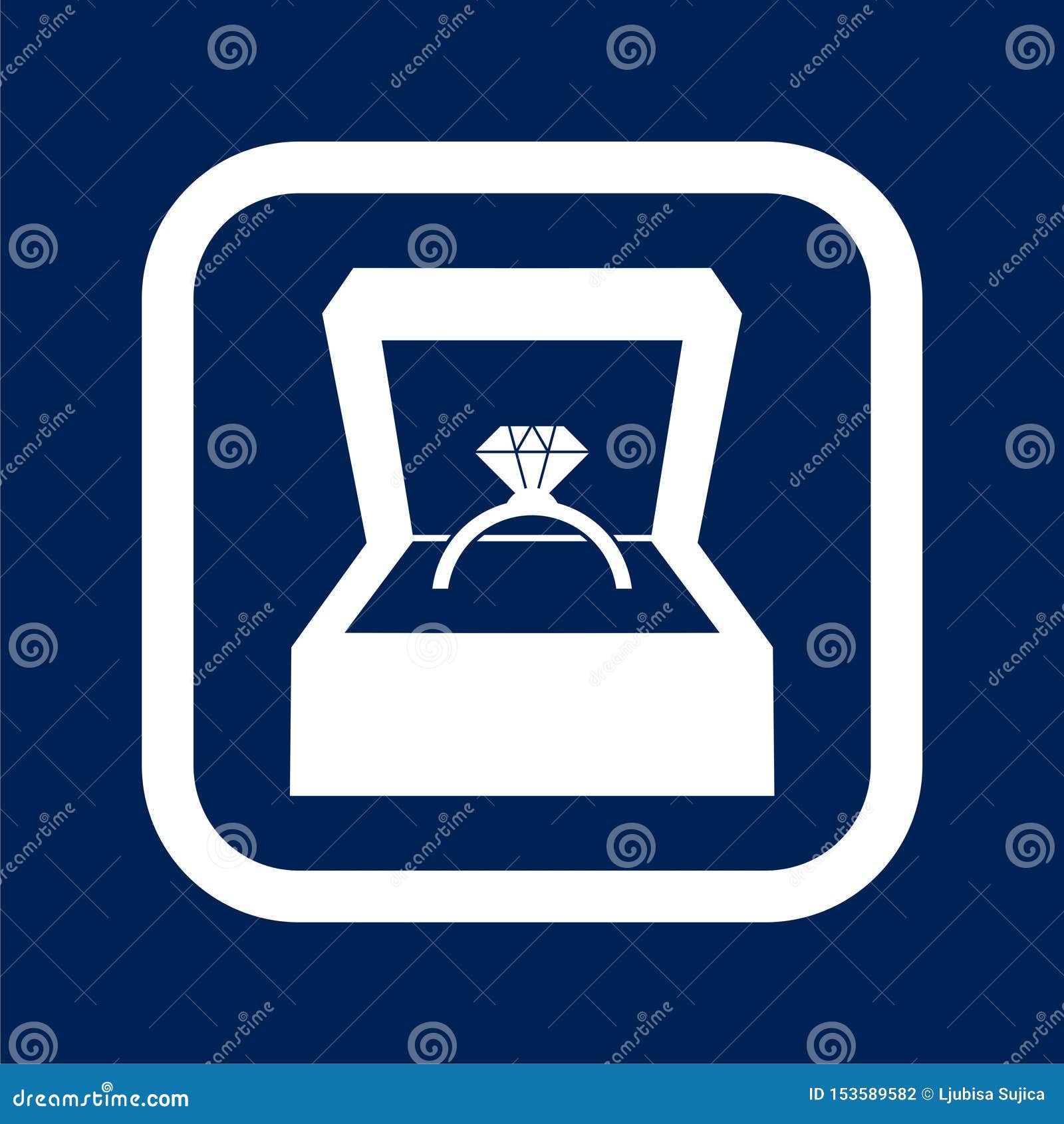 Wedding Diamond Ring in a Box. Vector Illustration Stock Vector ...