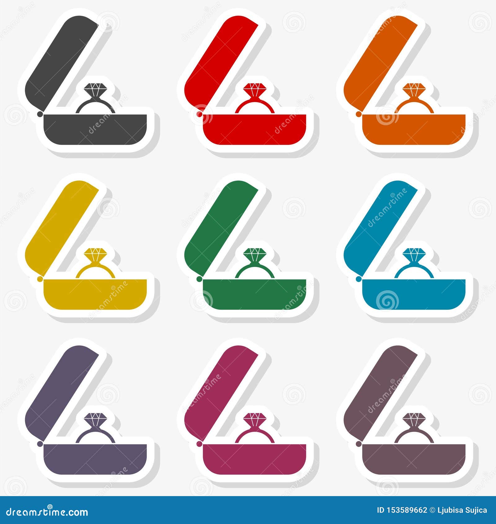 Wedding Diamond Ring in a Box. Vector Illustration Stock Vector ...