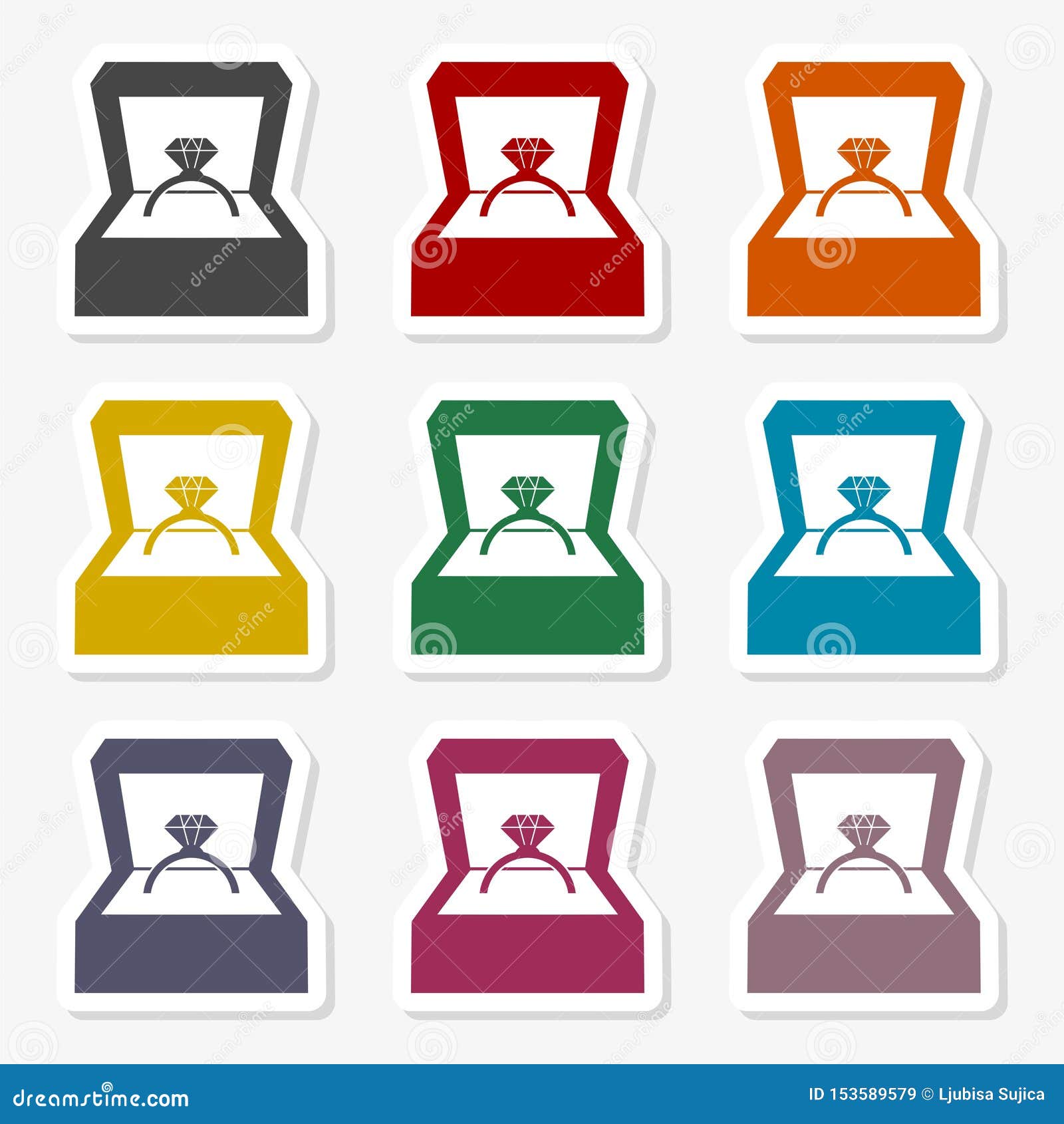 Wedding Diamond Ring in a Box. Vector Illustration Stock Vector ...