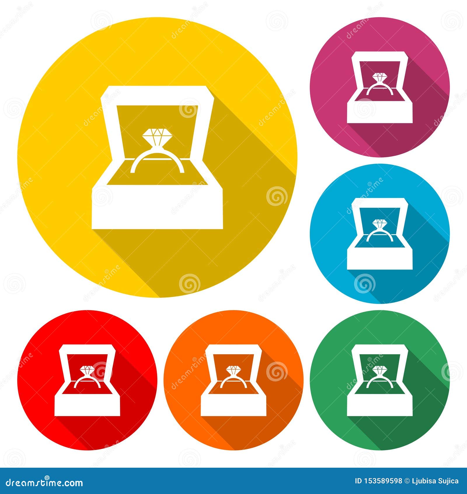 Wedding Diamond Ring in a Box. Vector Illustration Stock Vector ...