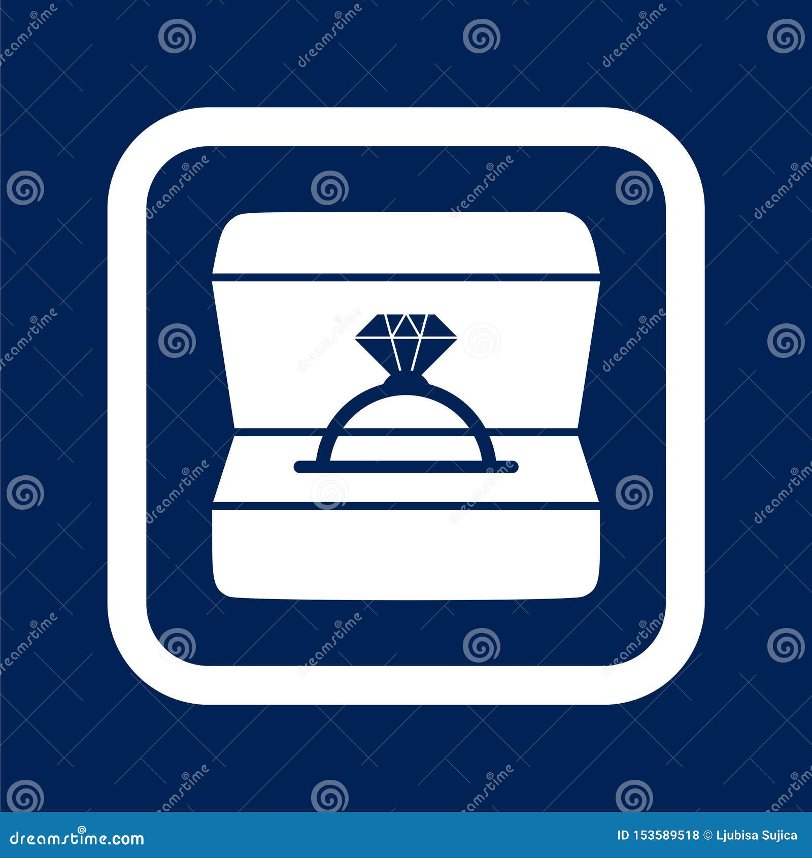 Wedding Diamond Ring in a Box. Vector Illustration Stock Vector ...