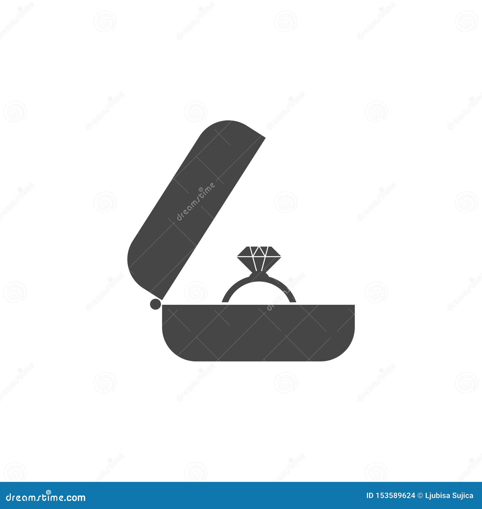 Wedding Diamond Ring in a Box. Vector Illustration Stock Vector ...