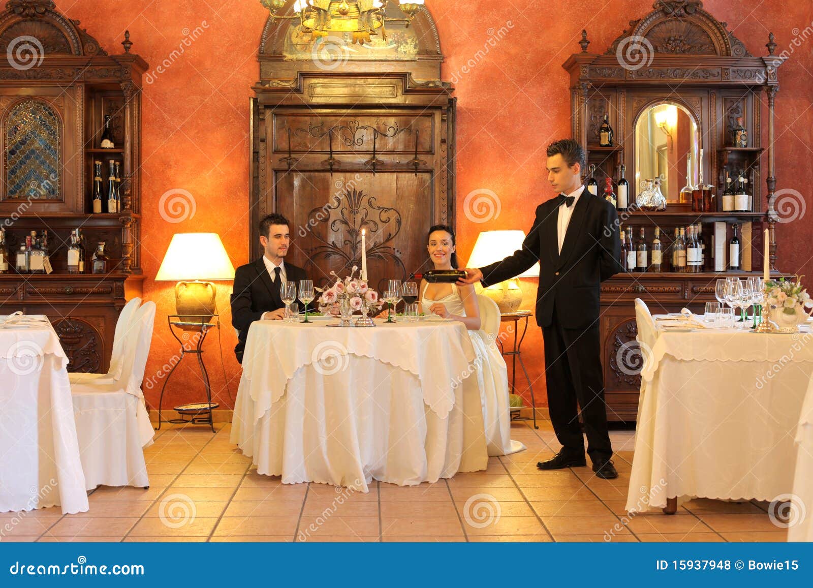 Wedding dinner stock photo. Image of luxury, pour, toast - 15937948