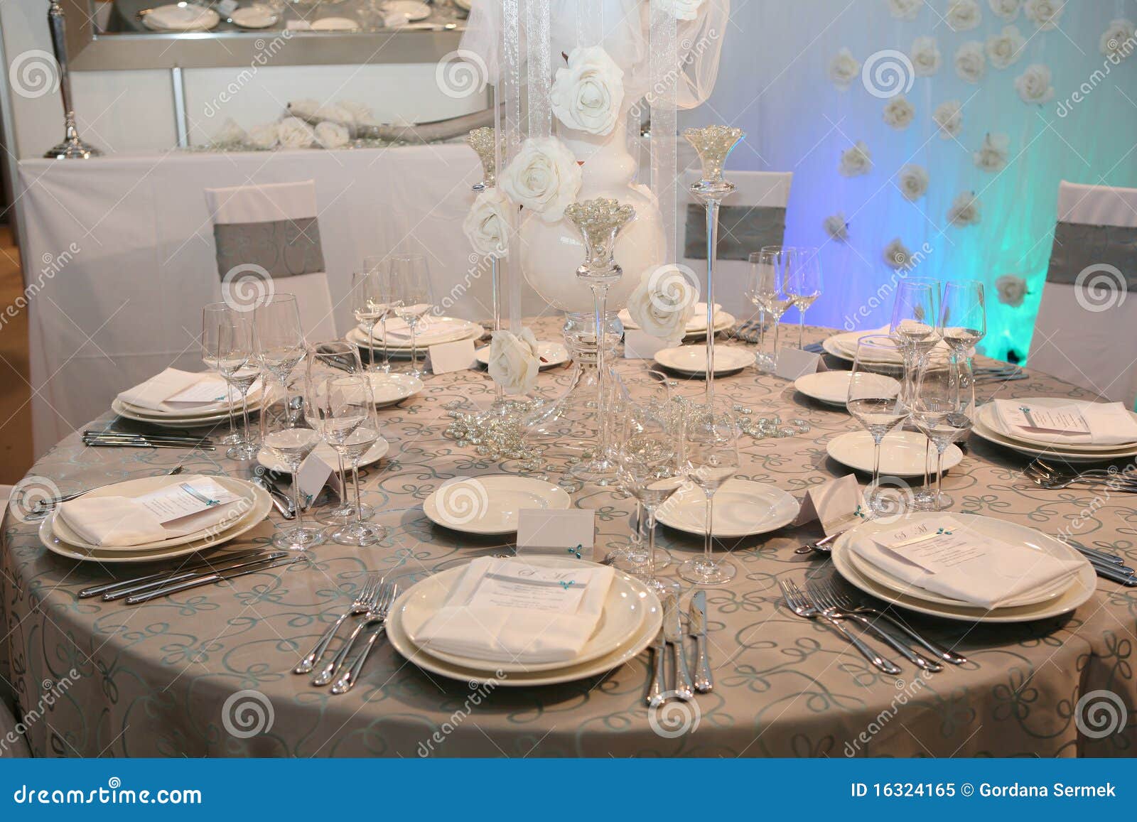 Wedding dinner stock image. Image of arrangement, glass - 16324165