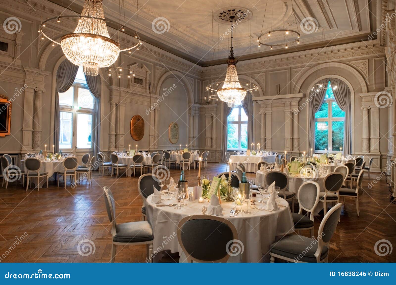 Wedding Dinner stock photo. Image of empty, chandelier - 16838246