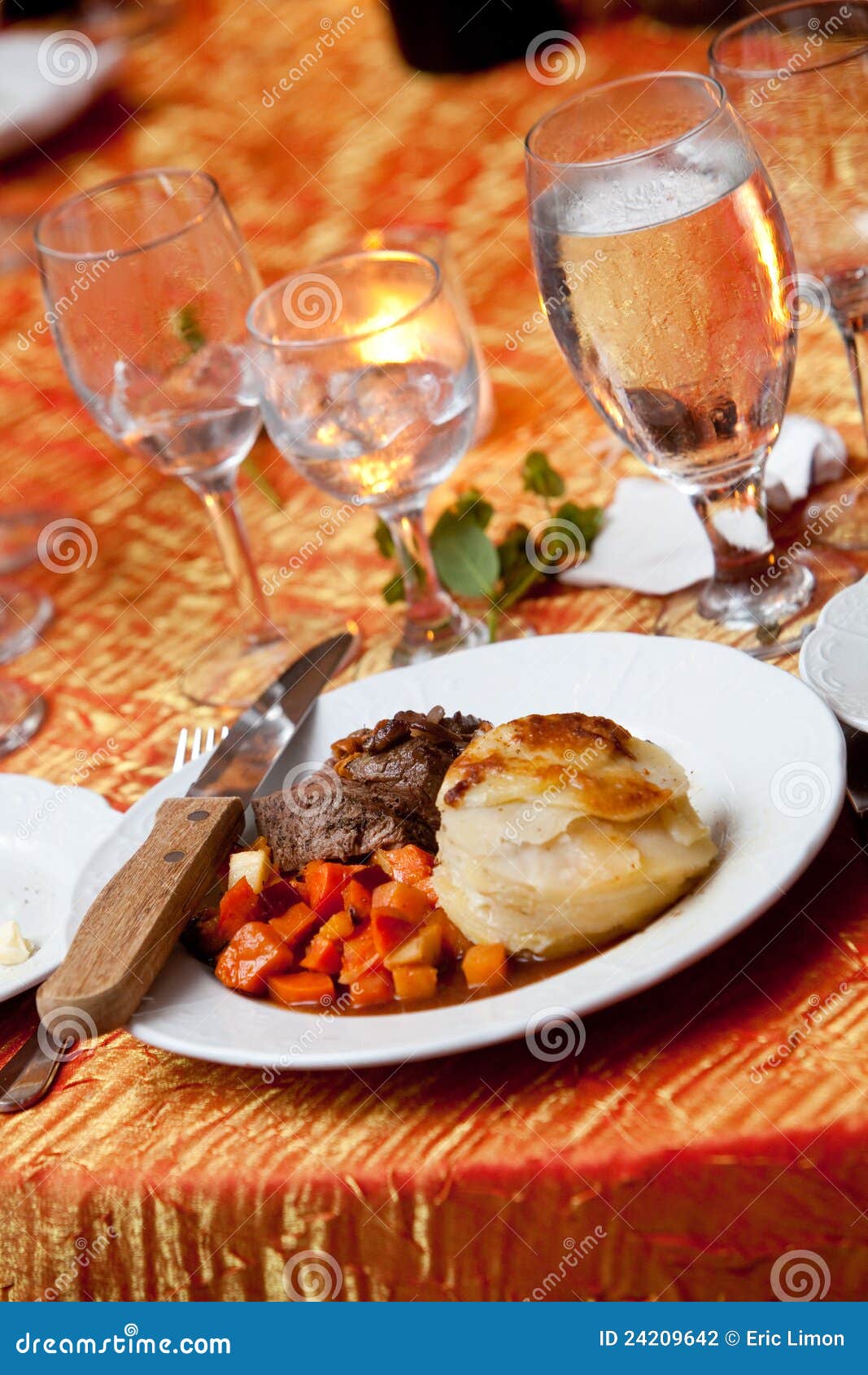 Wedding dinner stock photo. Image of dining, linen, plate - 24209642