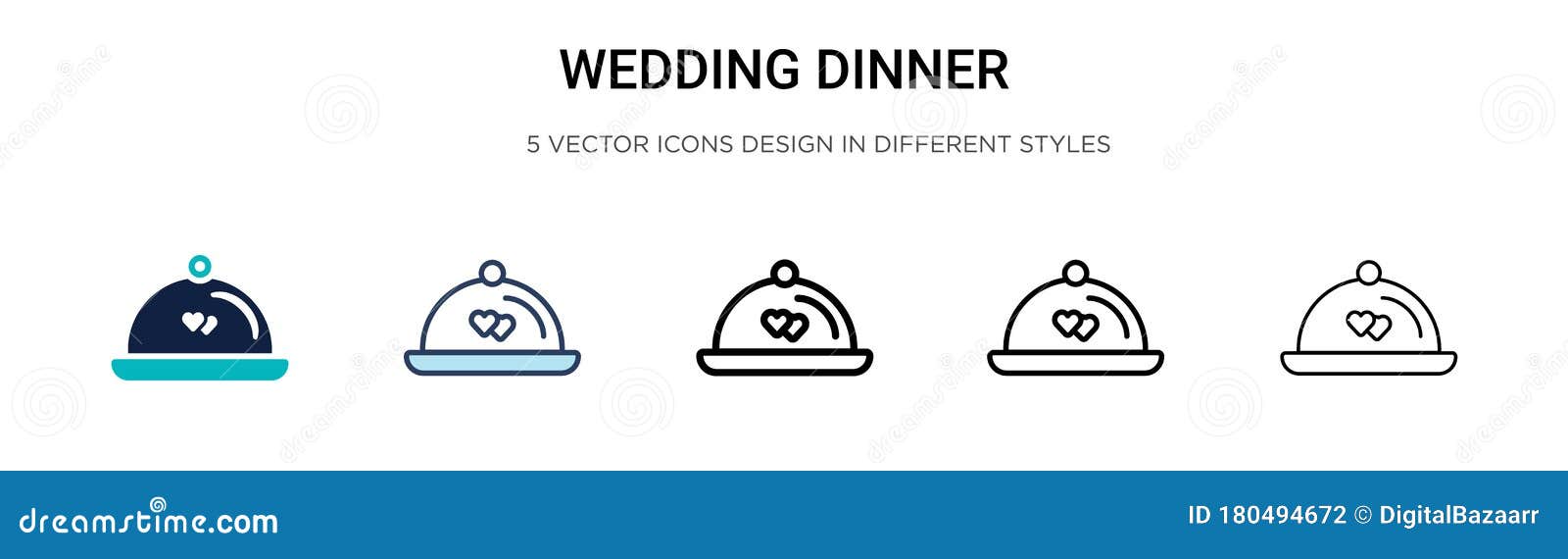 Wedding Dinner Icon in Filled, Thin Line, Outline and Stroke Style ...