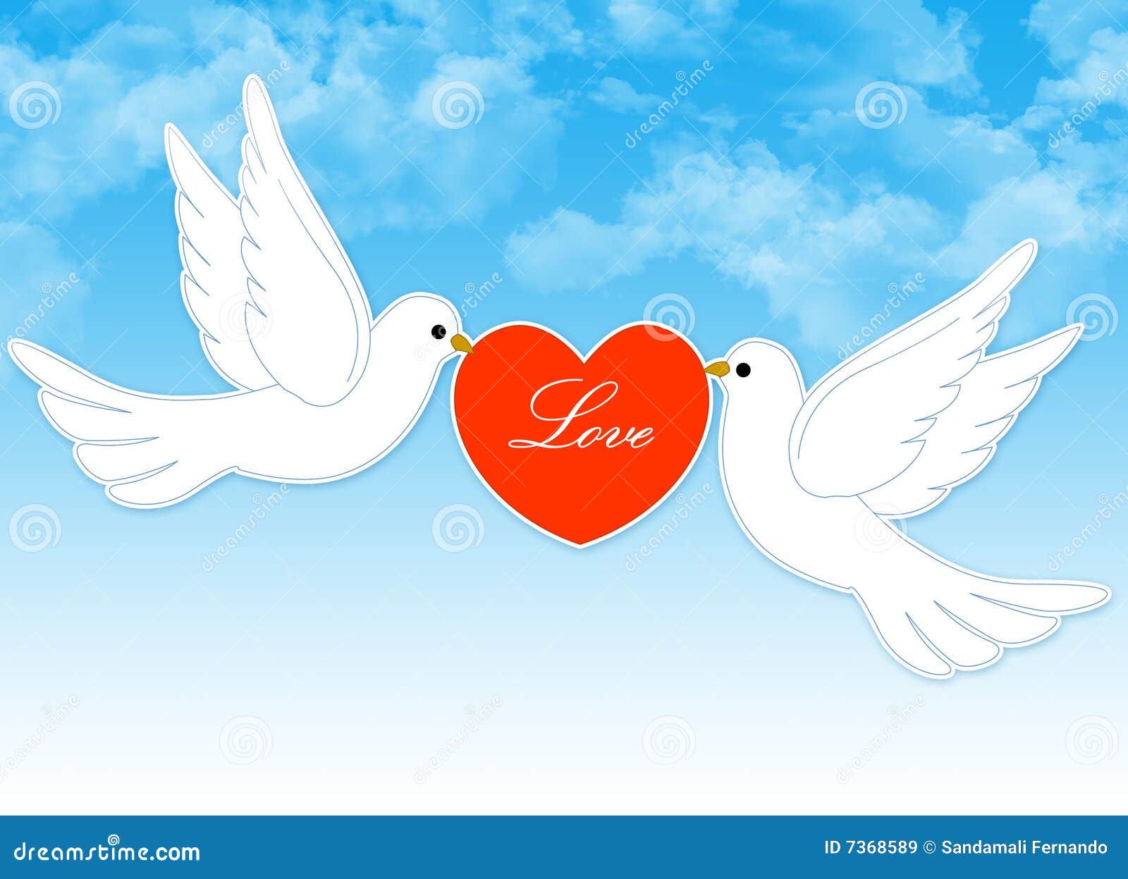 Wedding dove couple stock illustration. Illustration of shape - 7368589