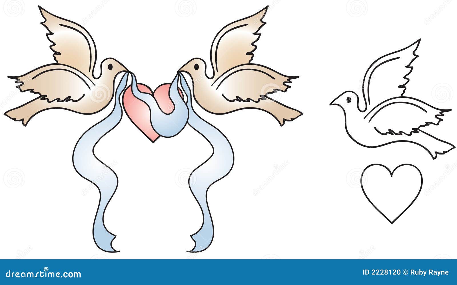 Wedding Doves stock vector. Illustration of banner, dove - 2228120