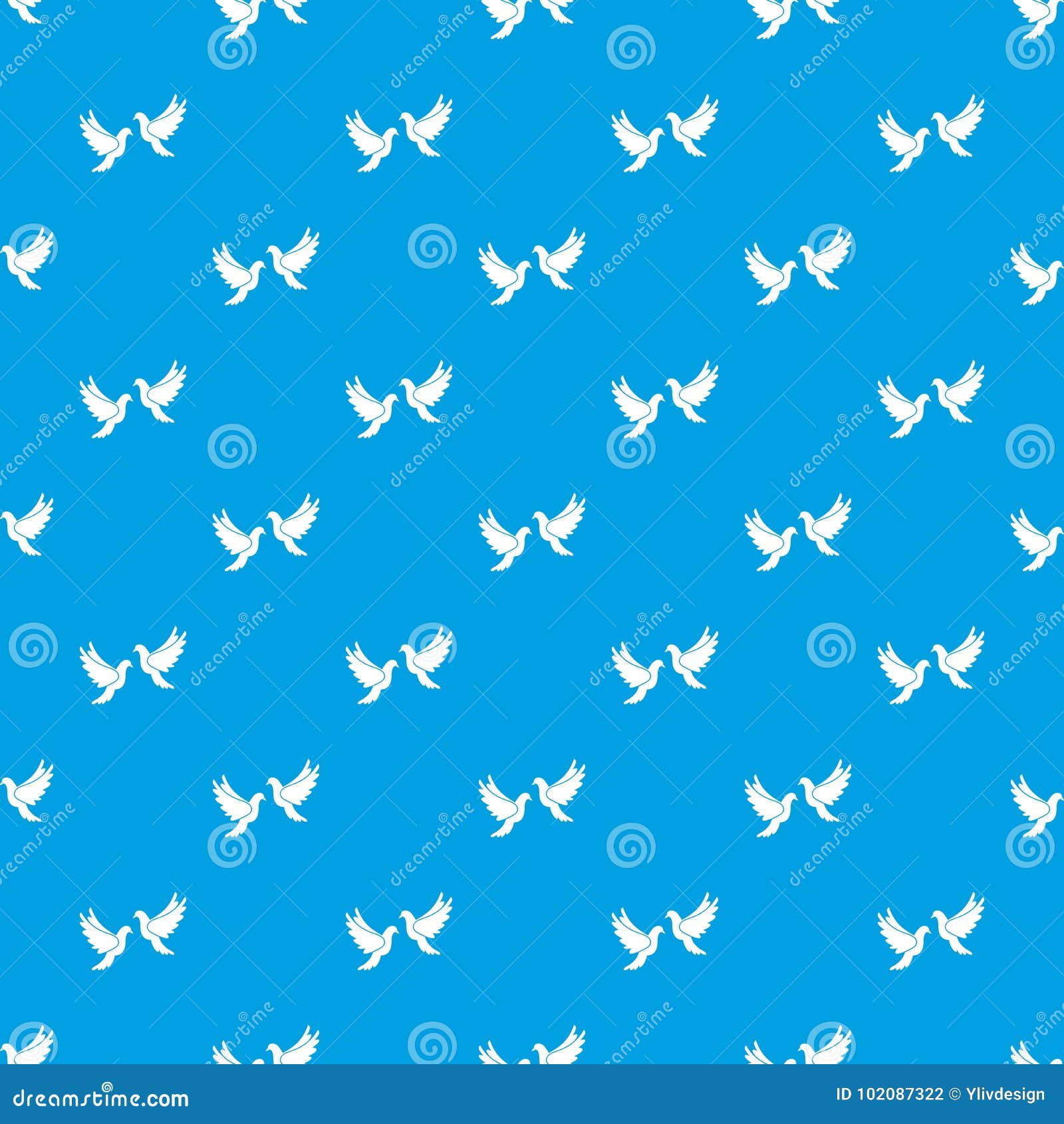 Wedding Doves Pattern Seamless Blue Stock Vector - Illustration of ...