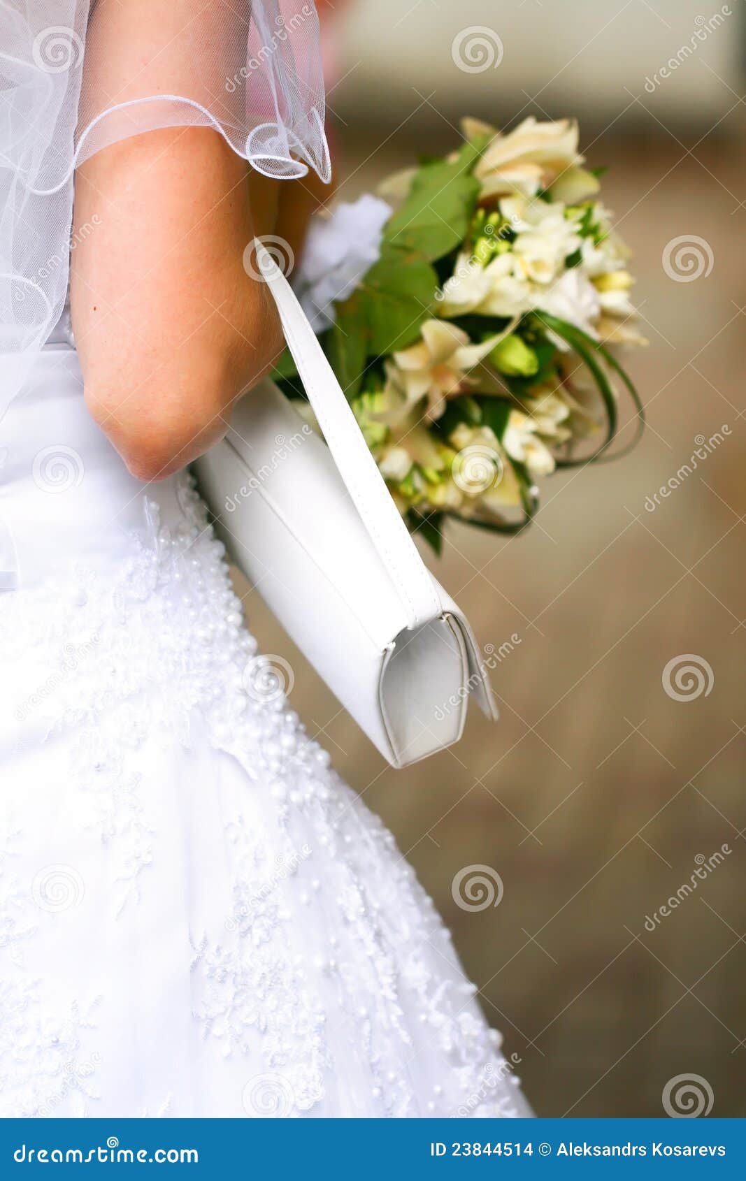 Wedding Dress and Accessories on a Bride Stock Photo - Image of bride ...