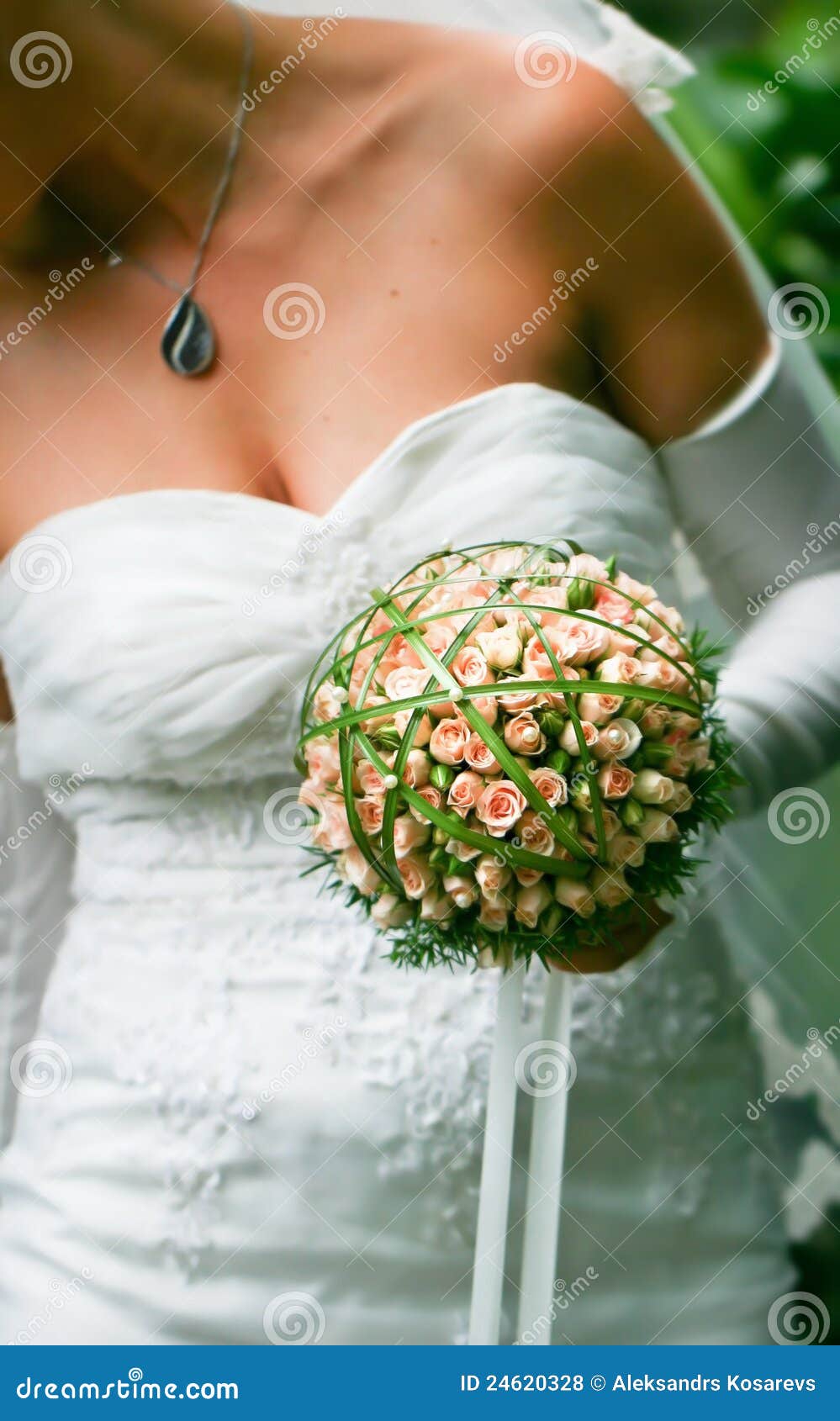 Wedding Dress and Accessories on a Bride Stock Photo - Image of ...