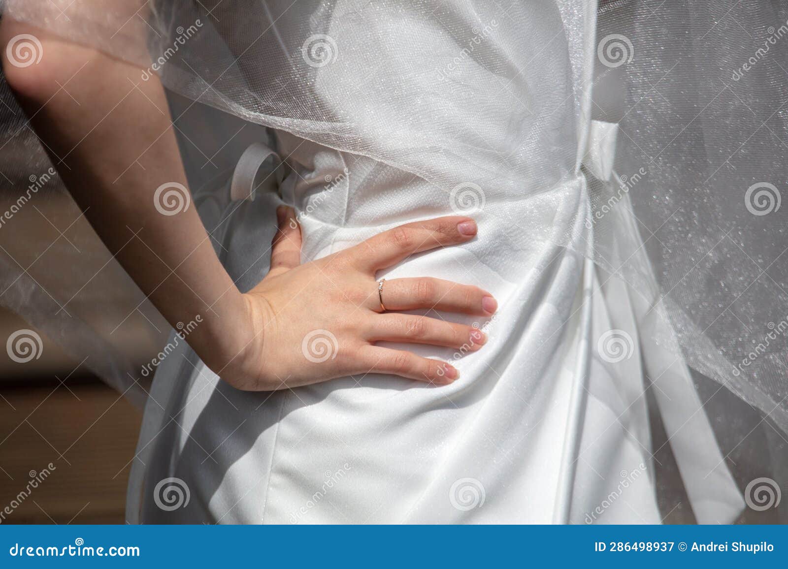Wedding Dress on the Bride& X27;s Hand Stock Image - Image of ...