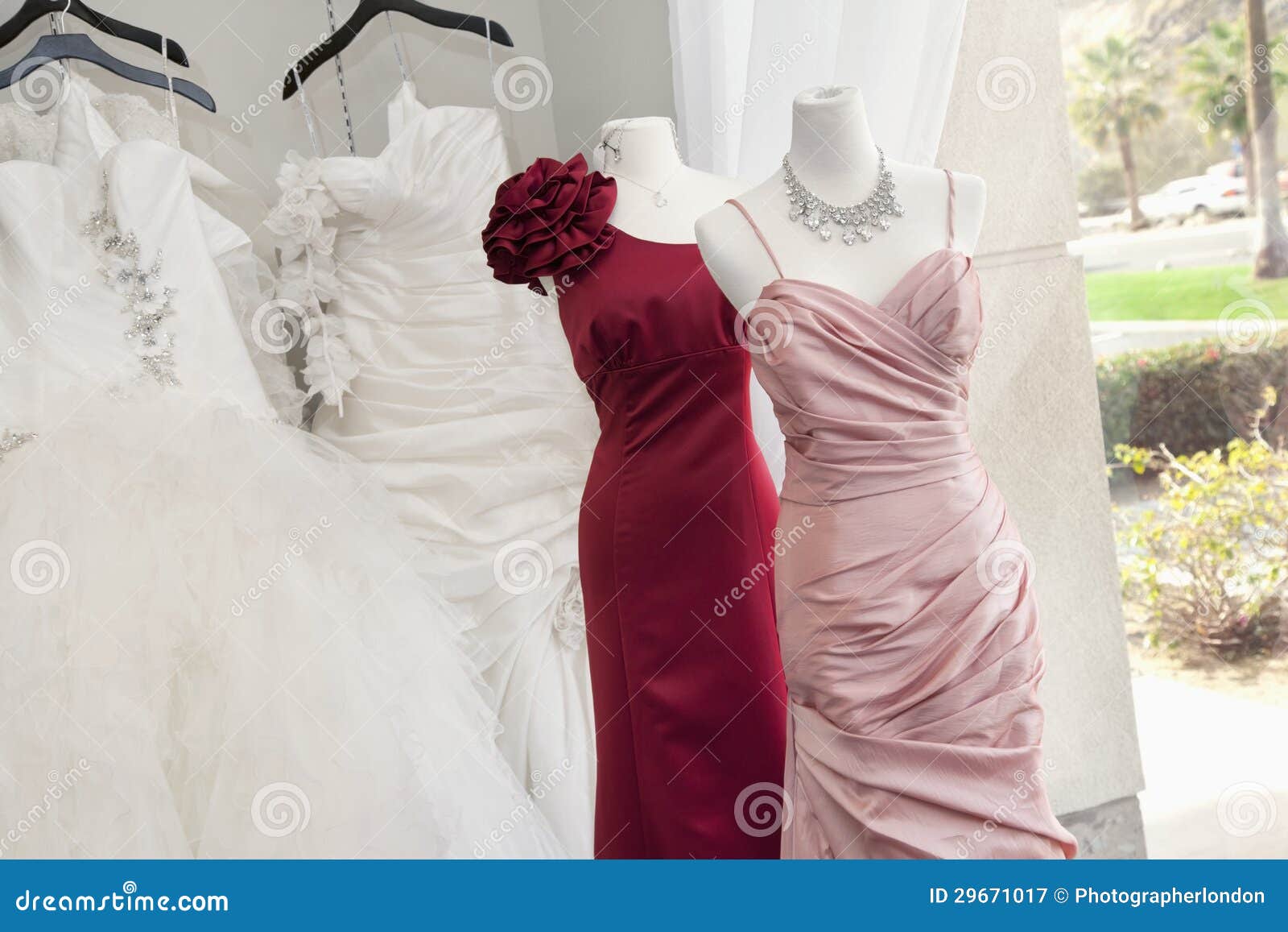 Wedding Dress on Display in Bridal Store Stock Image - Image of life ...