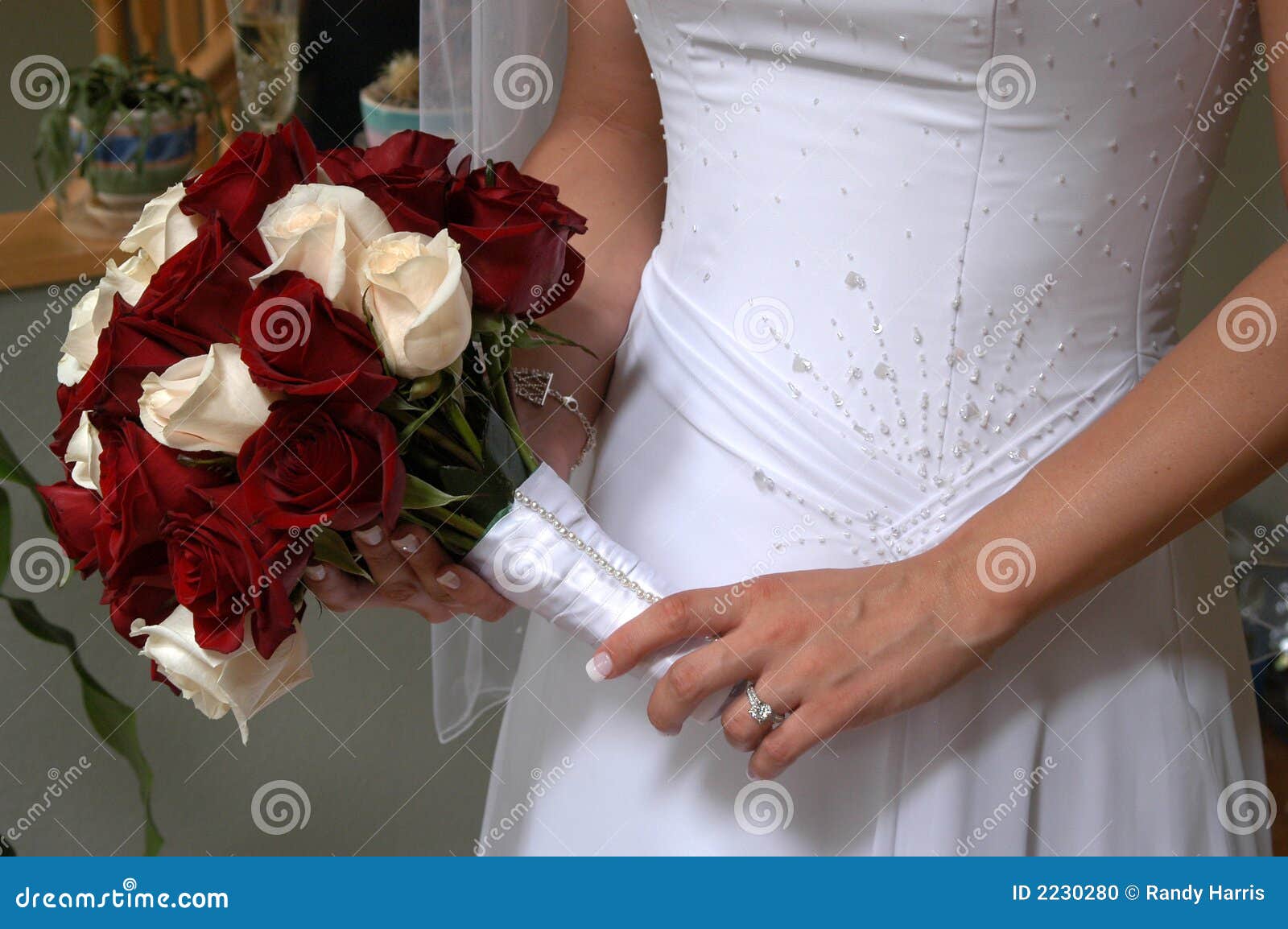 Wedding dress with roses stock photo. Image of loving - 2230280