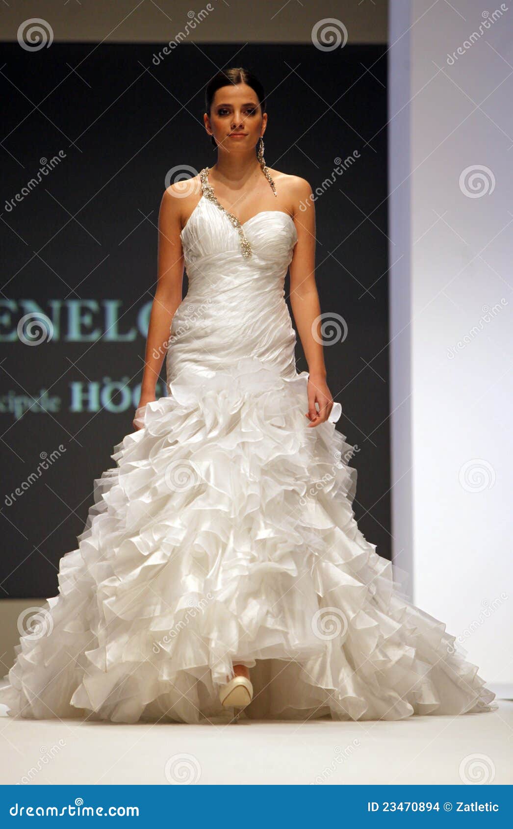 Wedding Dresses Fashion Show Editorial Stock Image - Image of pose ...
