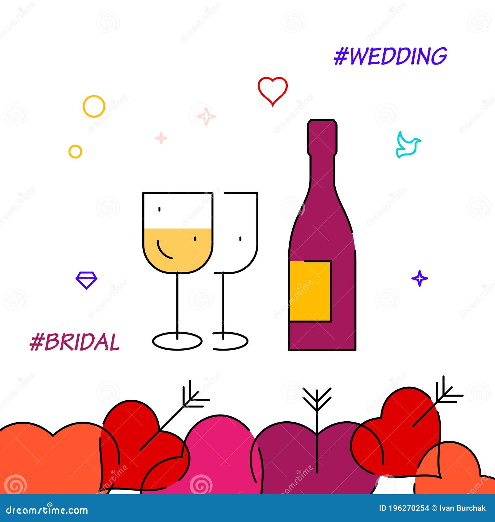 Wedding Feast Line Icon. Tableful Vector Illustration Isolated On White ...