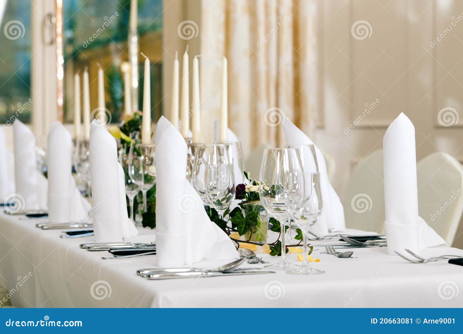 Wedding - Feastfully Decorated Table Stock Image - Image of celebrate ...