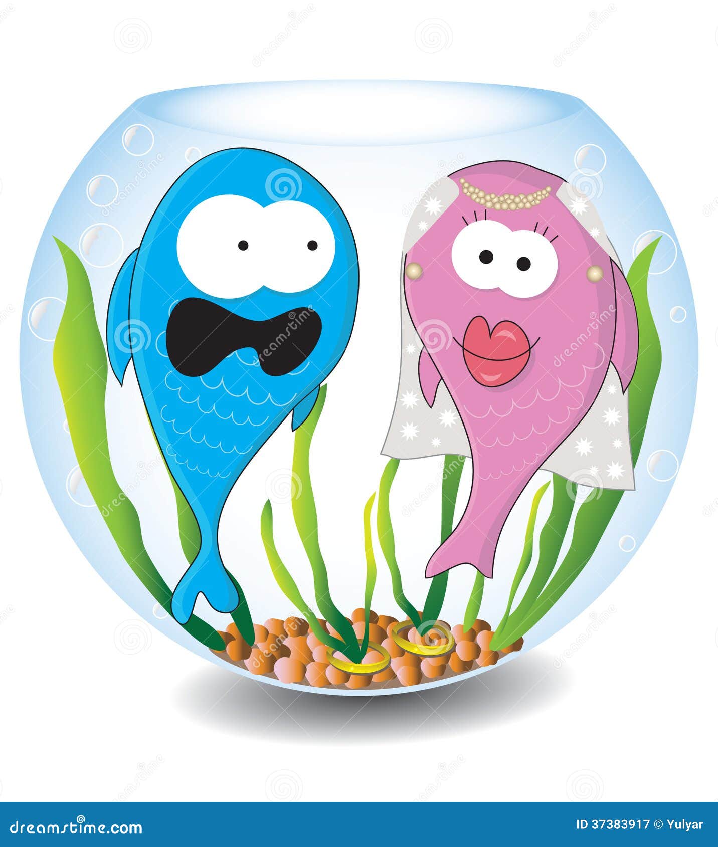 Wedding fish stock vector. Illustration of husband, rings - 37383917