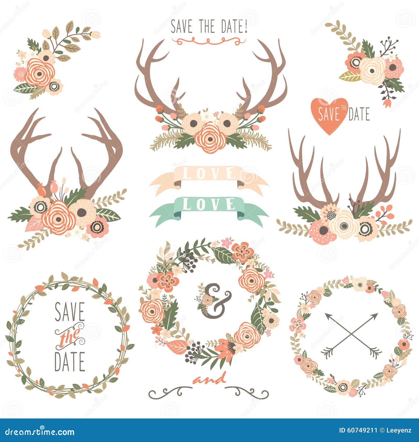 Antlers Elements Stock Illustrations – 626 Antlers Elements Stock ...